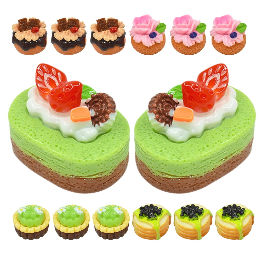 Tineasur 15Pcs Lifelike Artificial Cake Decor for Shop Display and ...