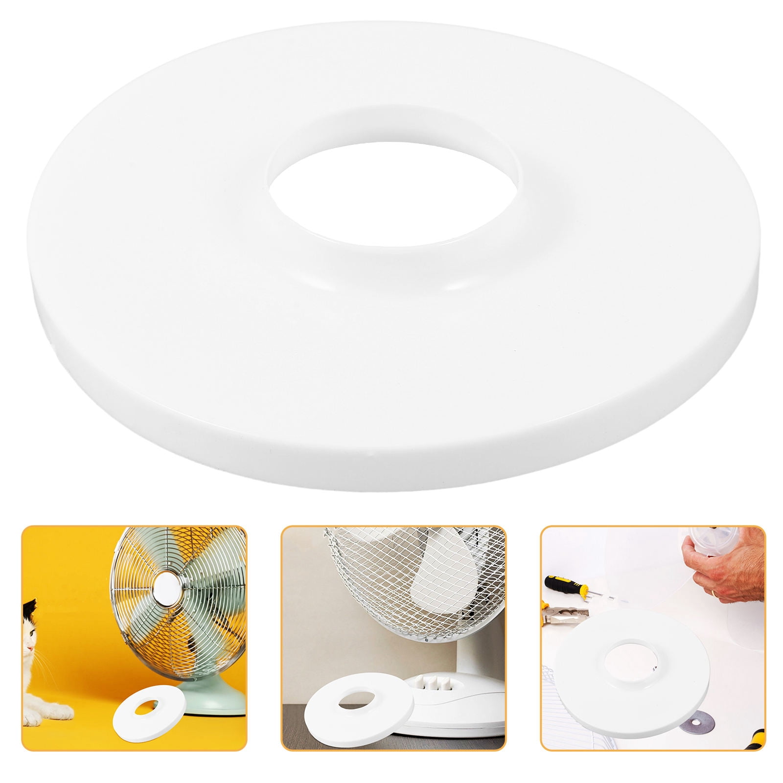Tineasur Round White Plastic Fan Pedestal Base Cover 1Pcs for and ...