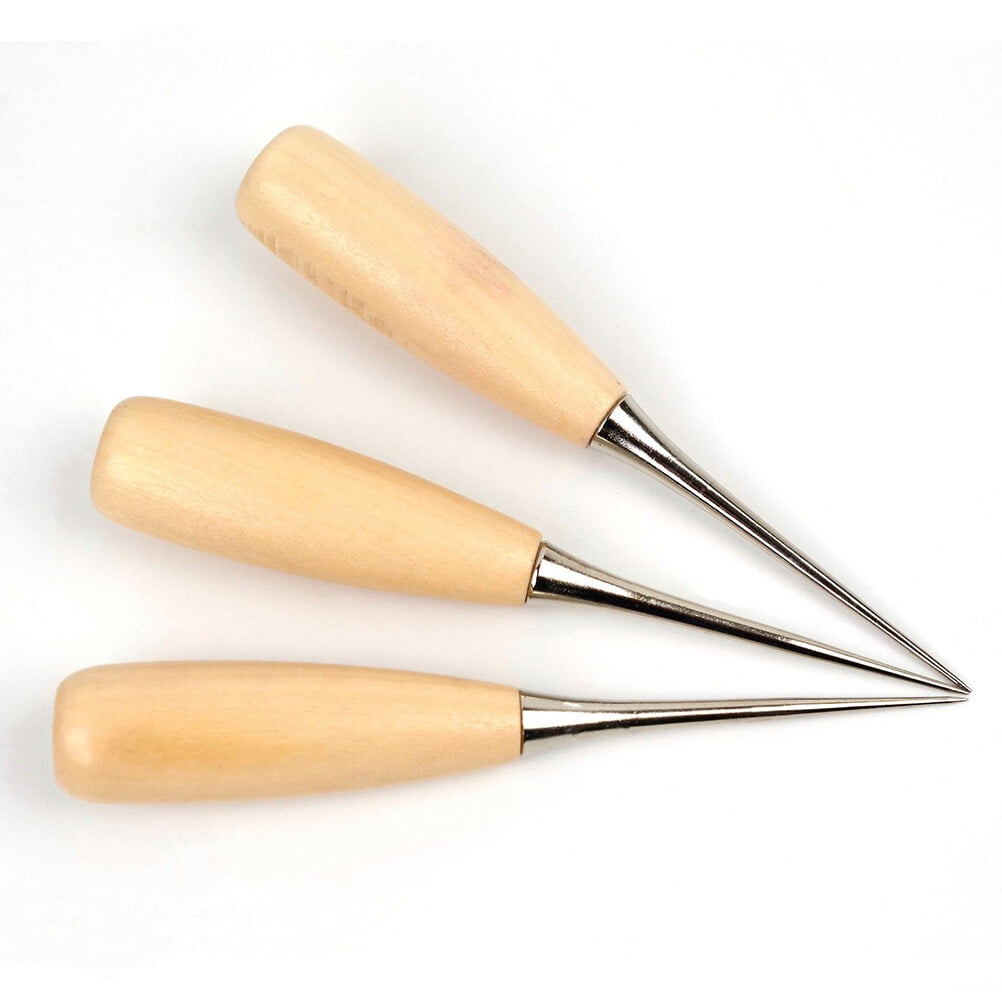 Tineasur Sewing Accessories 3Pcs Awl for Leather Canvas Cloth Paper ...
