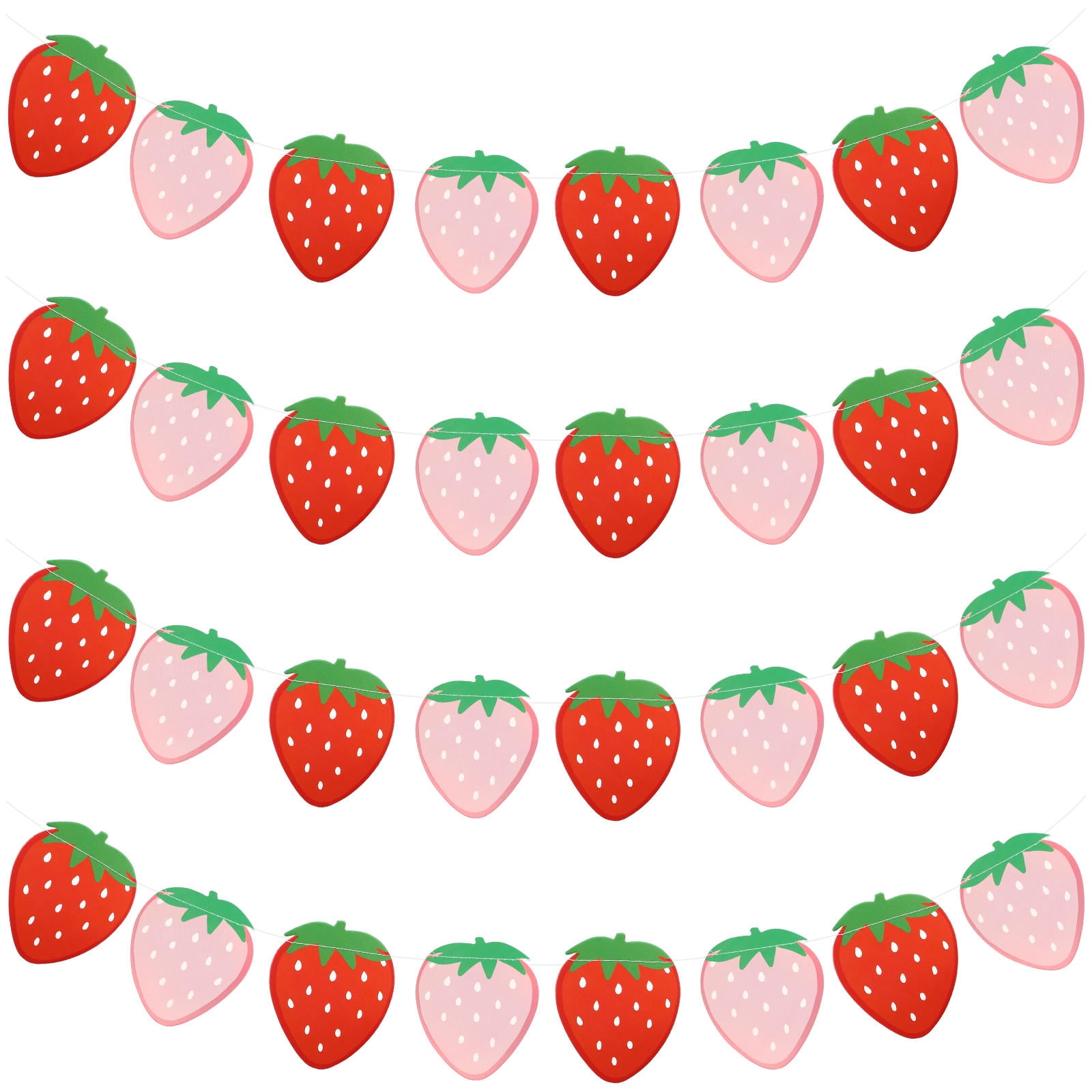 Tineasur Strawberry Garland Banner Hanging Strawberry Decor Multi ...