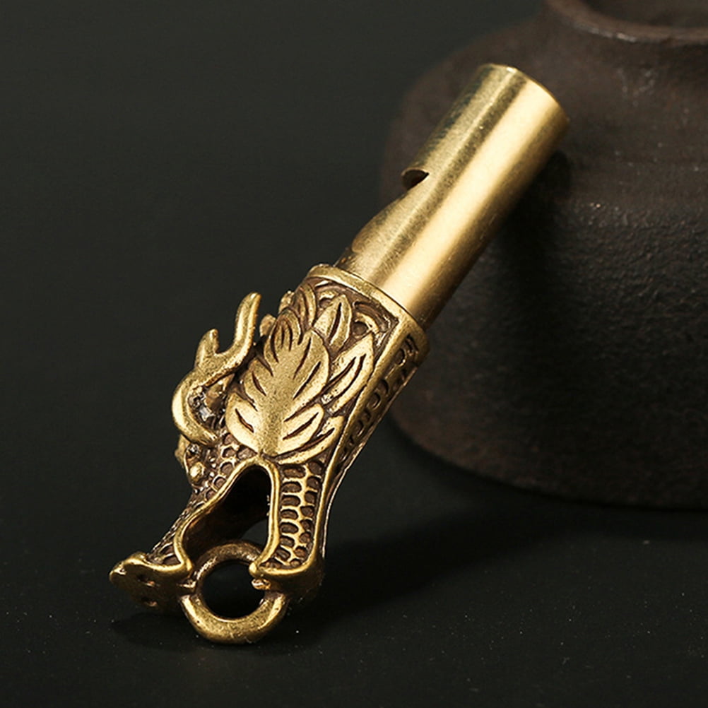 Tineasur Travel Whistle Brass Dragon Head Golden 1Pcs - Walmart.com