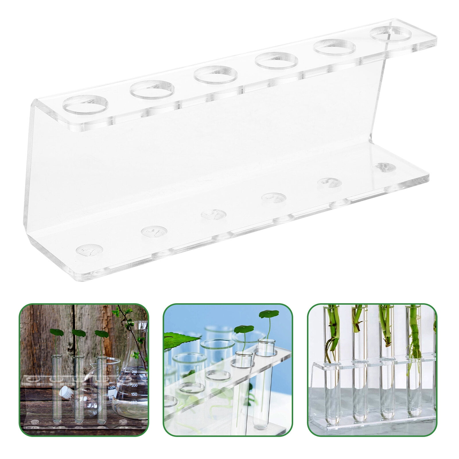 Tineasur Transparent Acrylic Hydroponic Test Tube Rack for Home ...