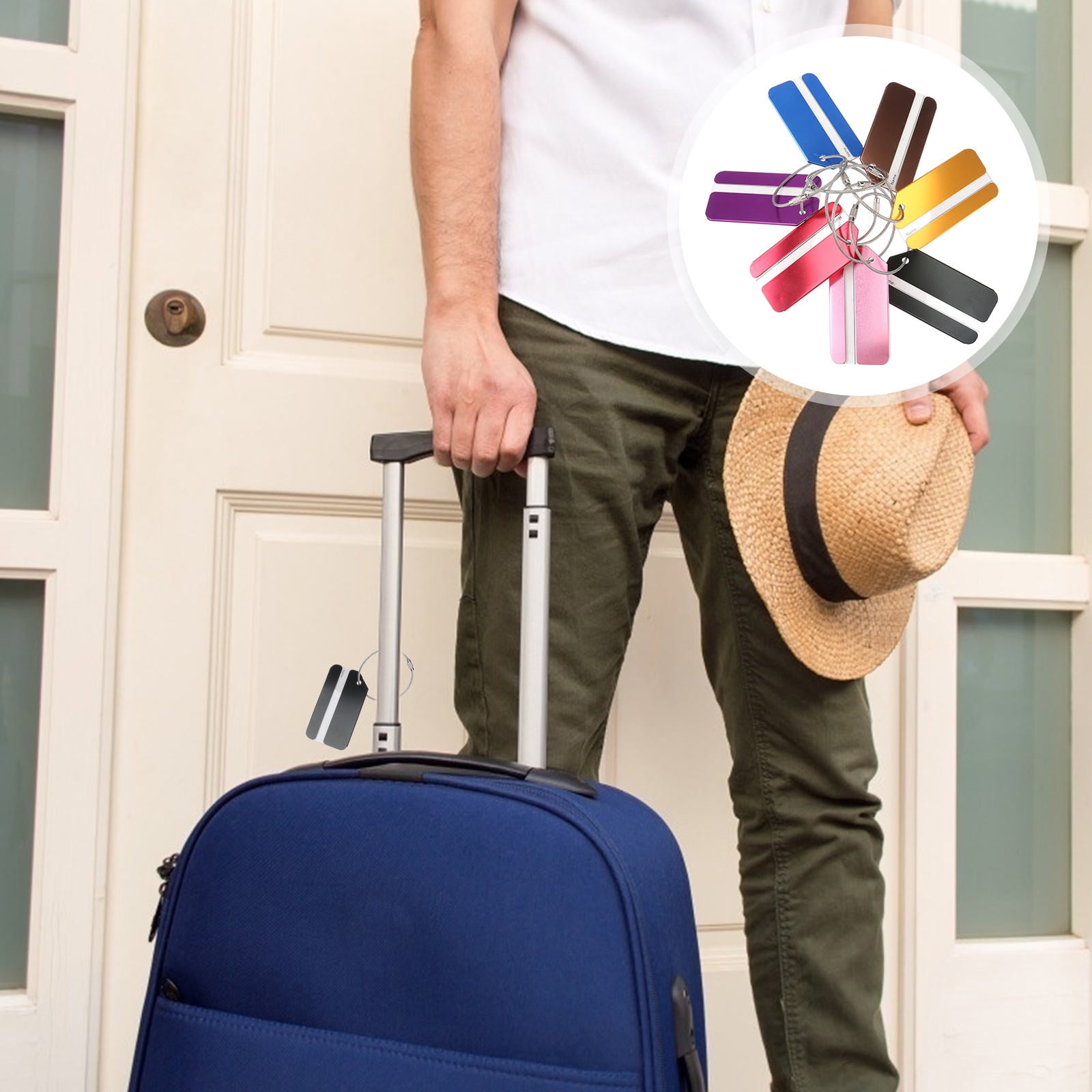 Tineasur Travel Handbag Tags Aluminium for Baggage Tag Metal Attachment ...