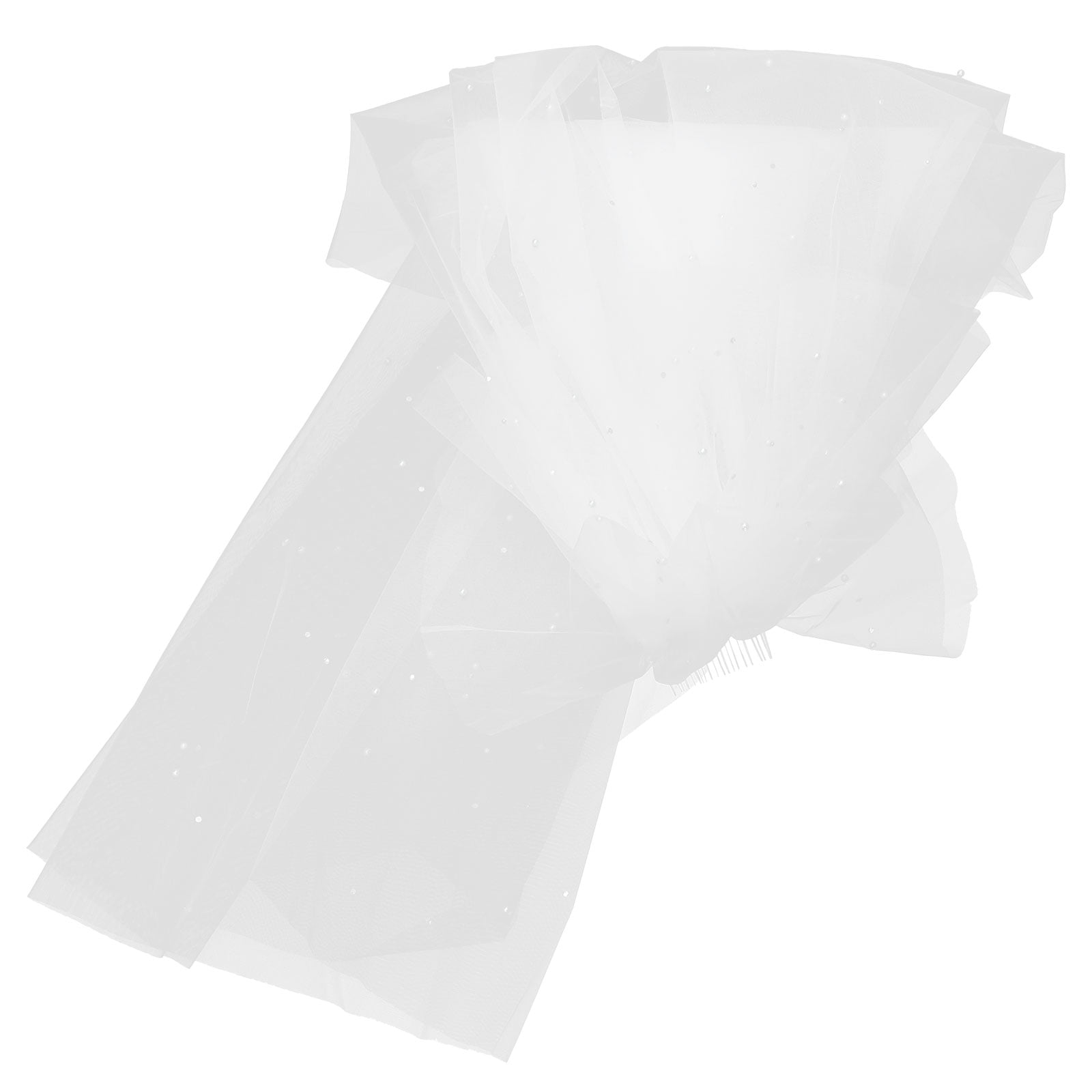 Tineasur Veils for Brides 1Pack White Rhinestone Elegant Wedding Veil ...