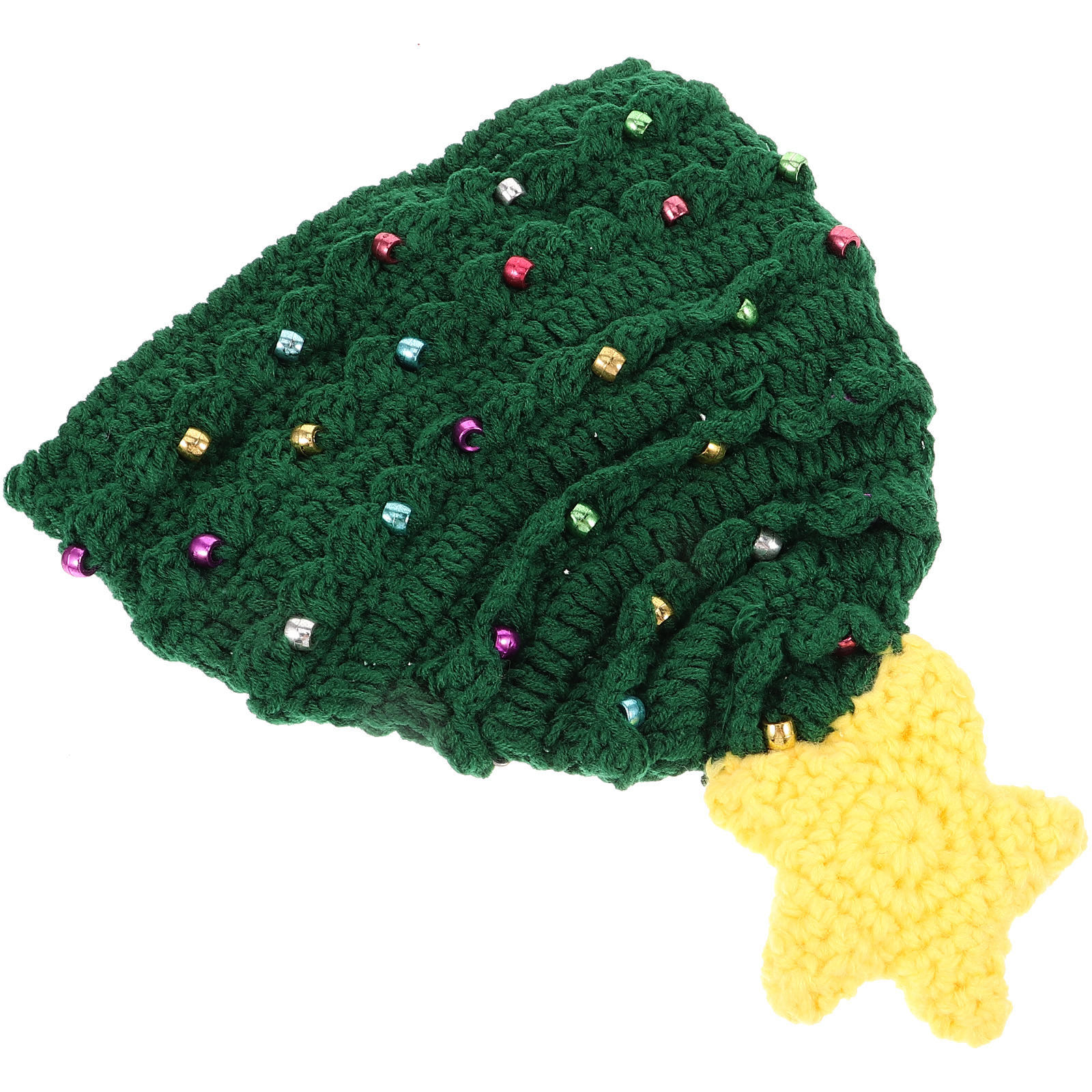 Tineasur Winter Knitted Hat Green Crochet Christmas Tree Hat Made of ...