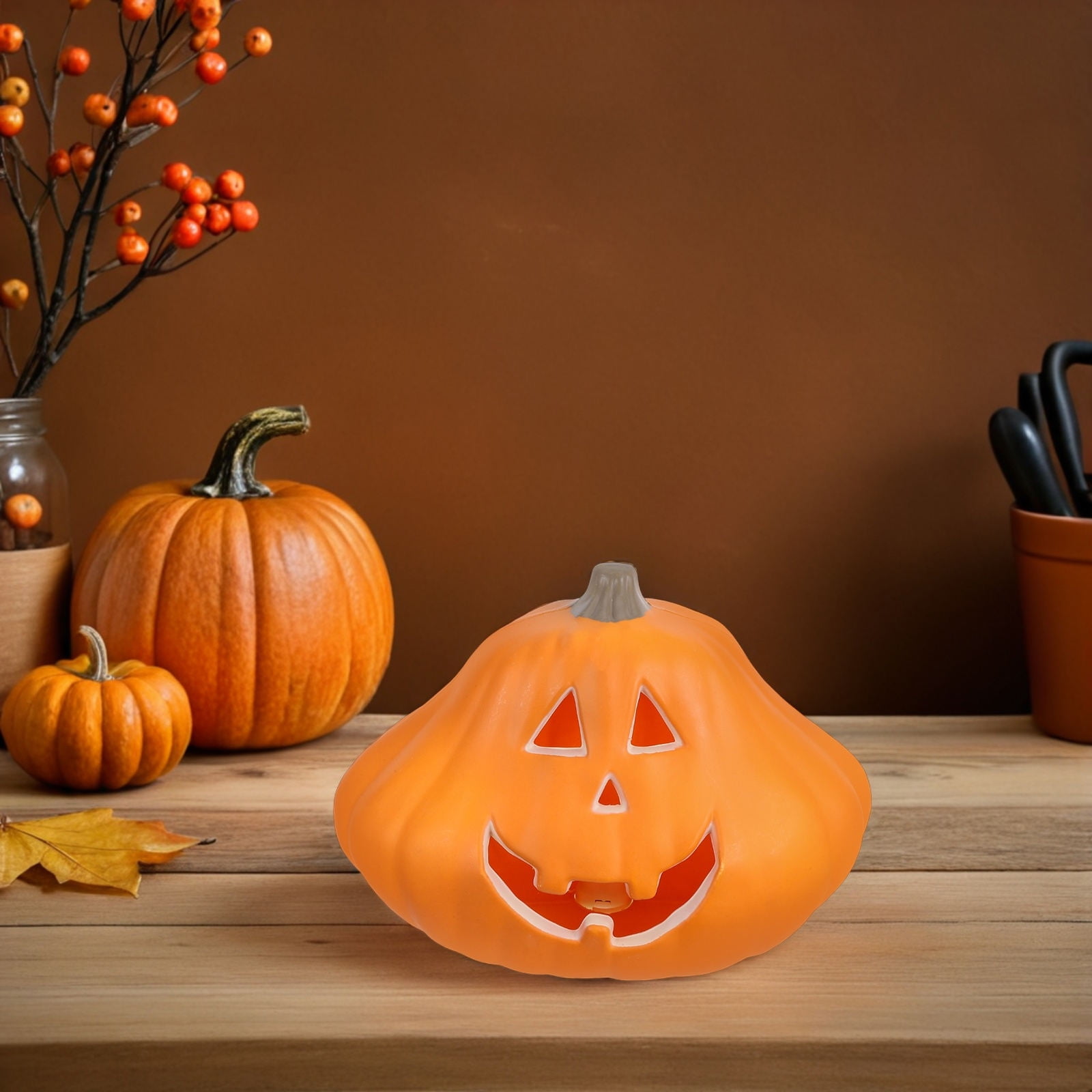 Tineasur decorative night lantern light up jack o lanterns Orange 1Set ...