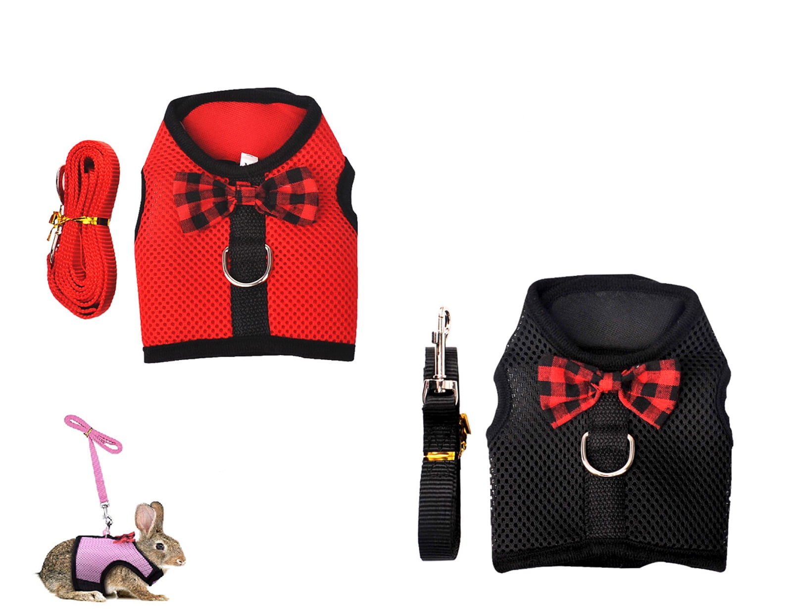 Tineer Rabbit Harness with Lead Leash Set - Soft Breathable Mesh Pet ...