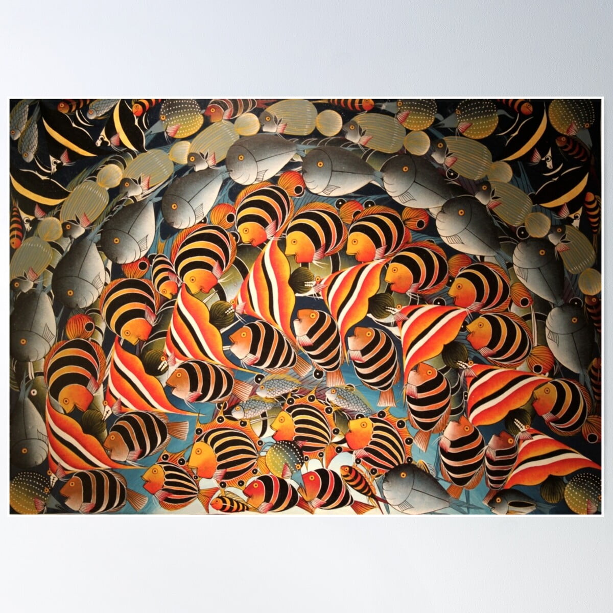 Tinga Tinga Congregation Poster Wall Art, Modern Wall Decor For Living ...