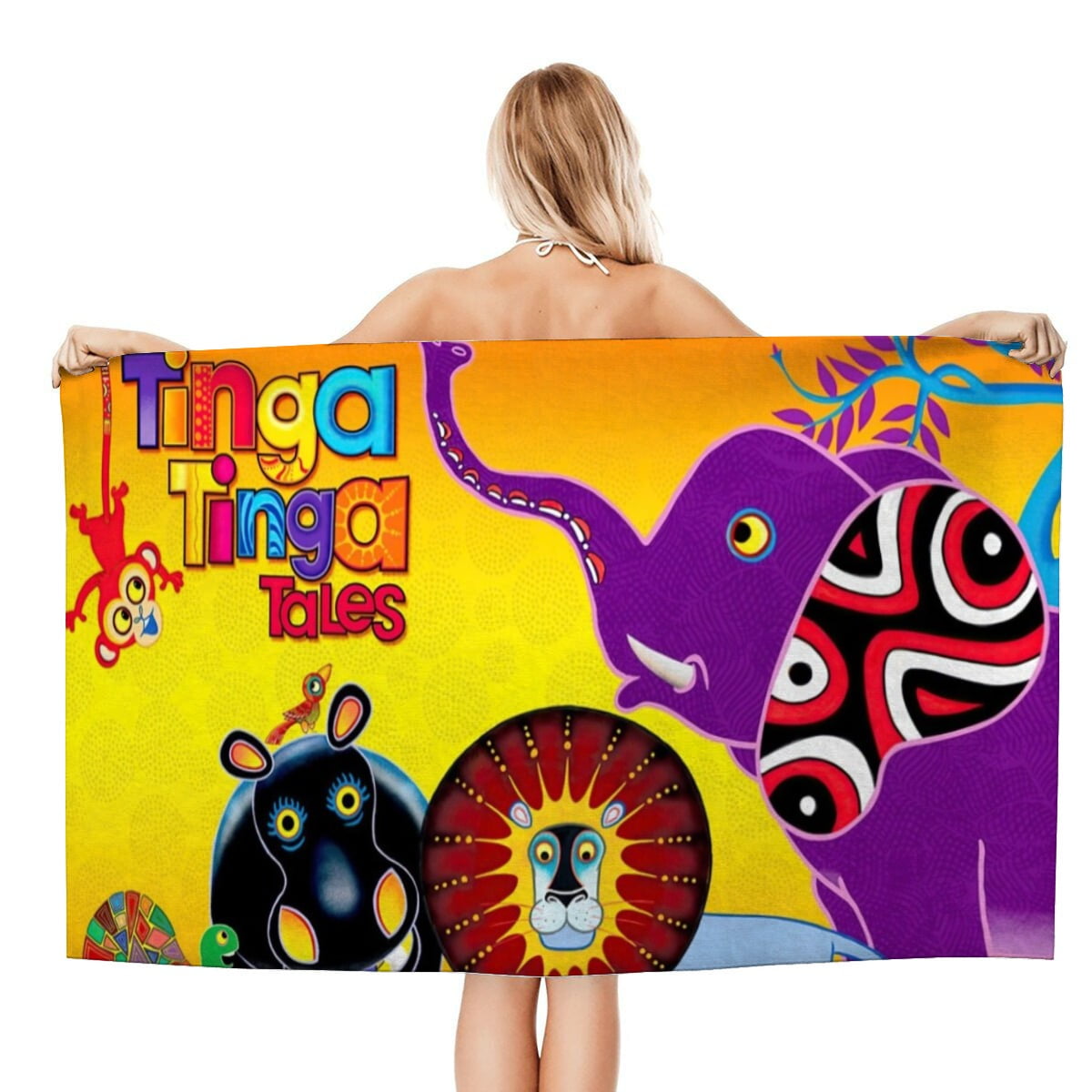 Tinga tinga tales Gifts Beach Towel for Women Girl Birthday Inspired Fan Bath Outdoor Music ...