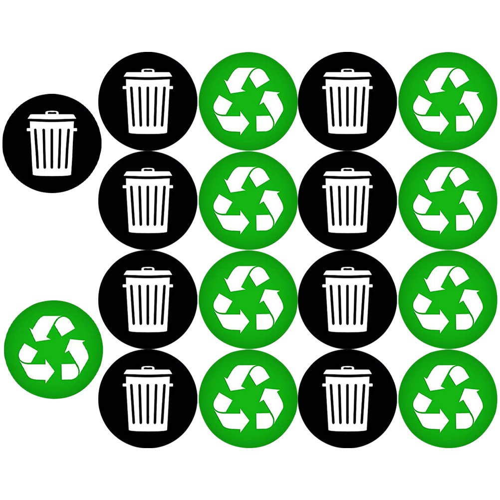 Tingshir 1 Set Trash Can Recycle Stickers Waste Sorting Decal Sticker ...