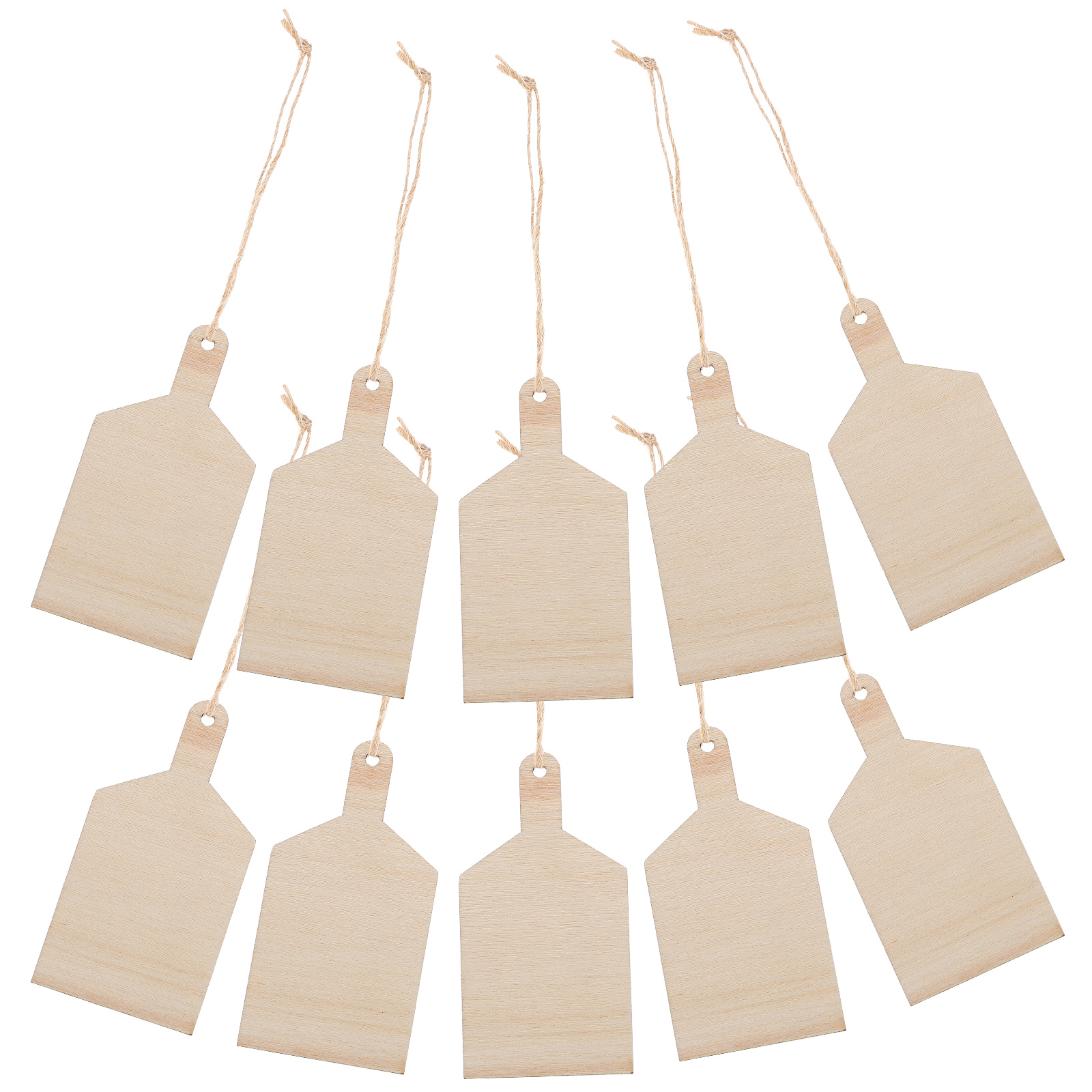 Tingshir 10 pcs Unpainted Wooden Tags Wooden Hanging Tags Blank ...