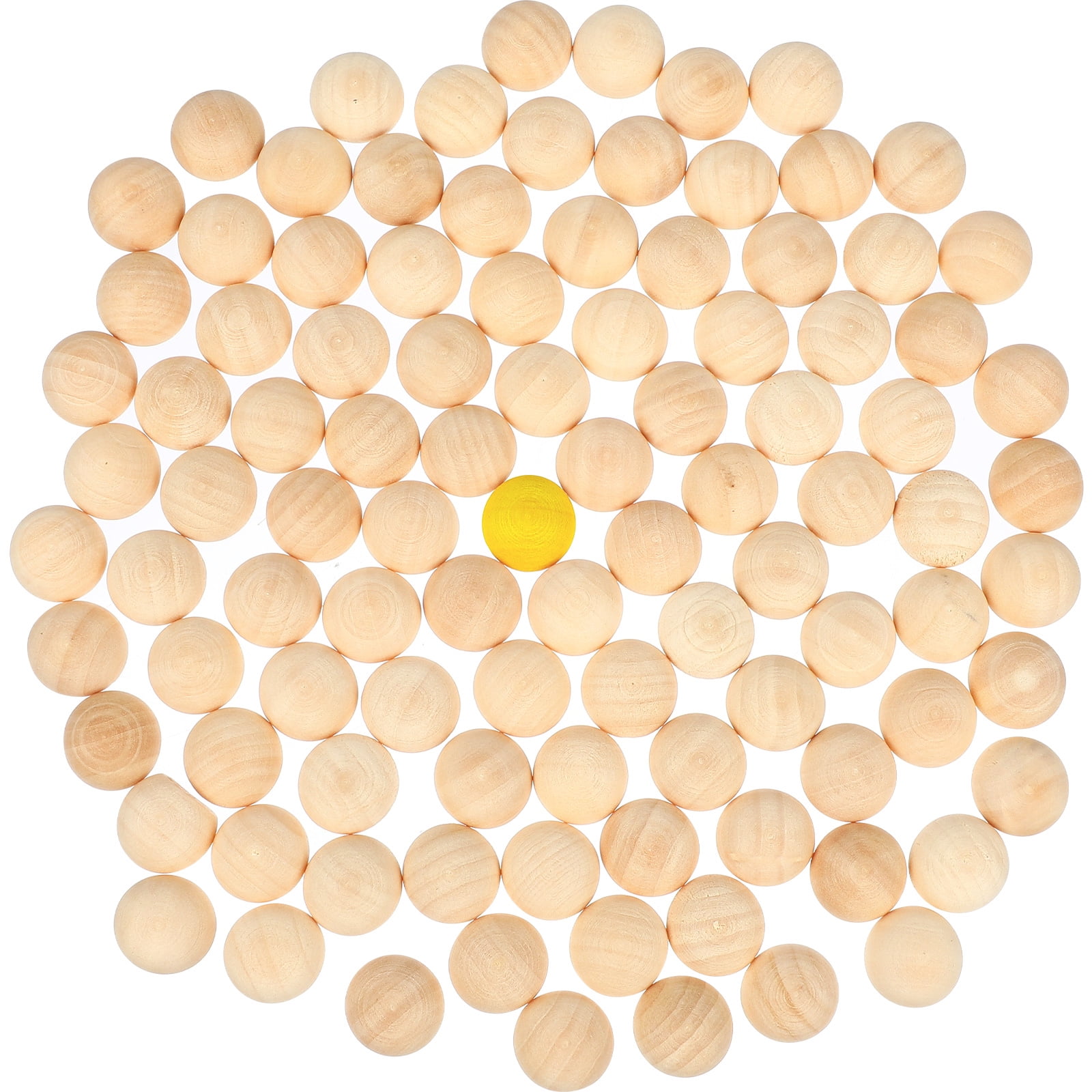 Tingshir 100 Pcs Unfinished Half Wooden Balls Tiny Hemisphere Half Ball ...