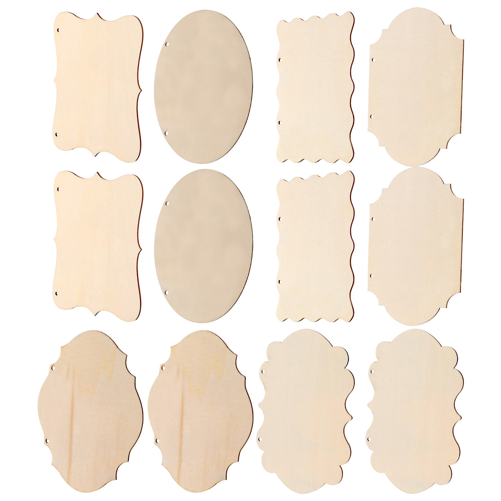 Tingshir 12pcs Unfinished Wooden Hanging Signs for Craft Projects ...
