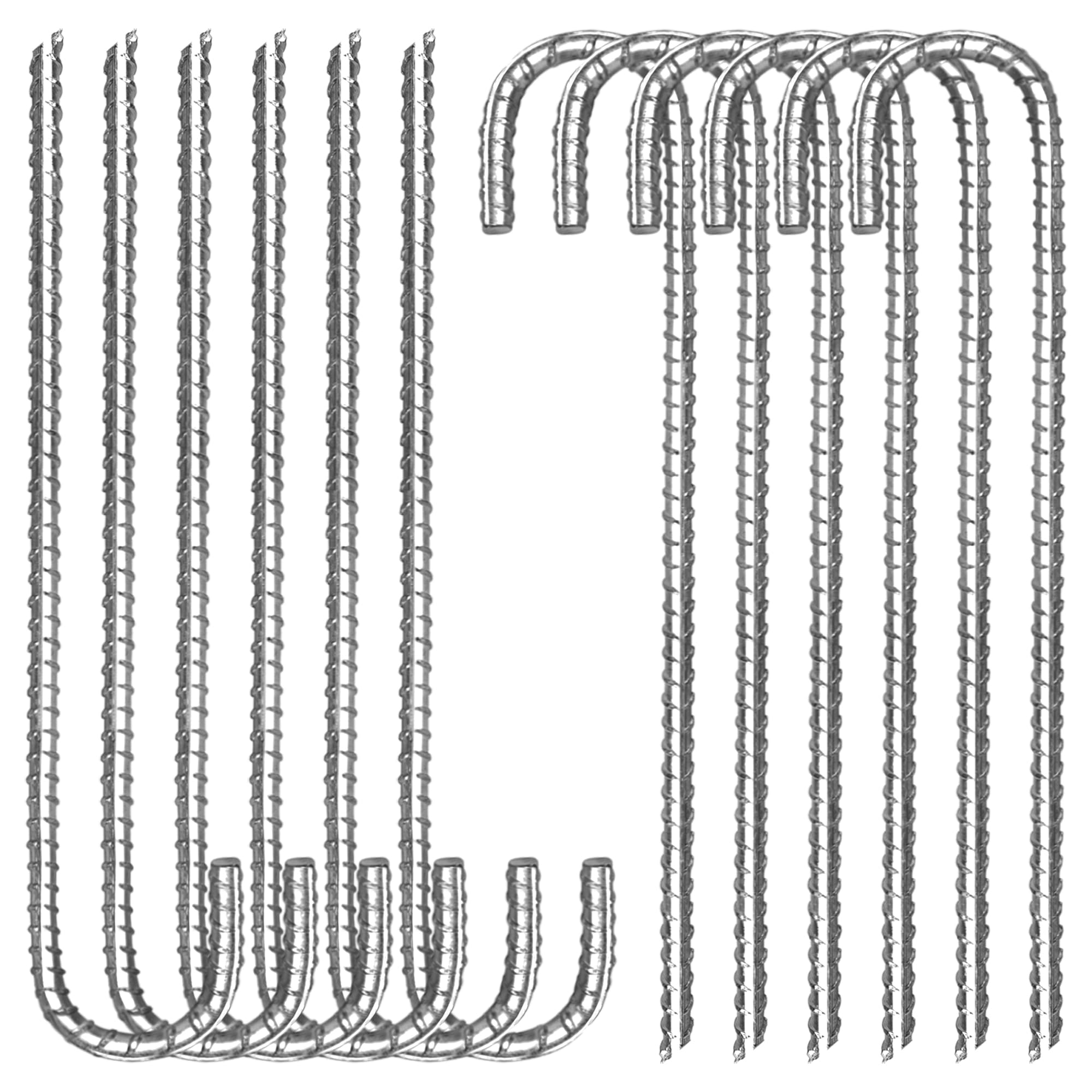Tingyuan 12 Pack 12 Inch Rebar Stakes Heavy Duty J Hook Ground Anchors ...