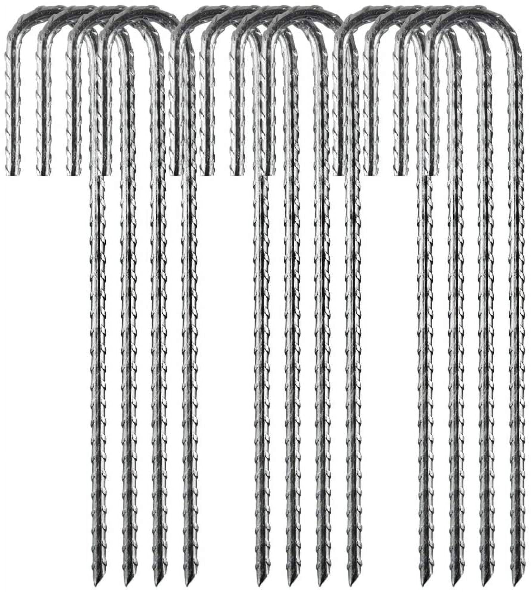 Tingyuan Heavy Duty Steel Rebar Stakes, 12 Inch Galvanized J Hooks ...