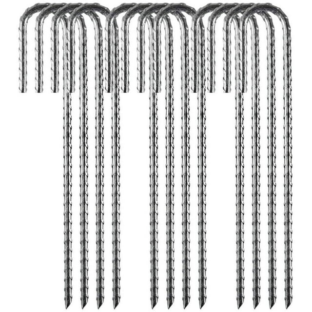 Tingyuan Heavy Duty Steel Rebar Stakes, 12 Inch Galvanized J Hooks ...