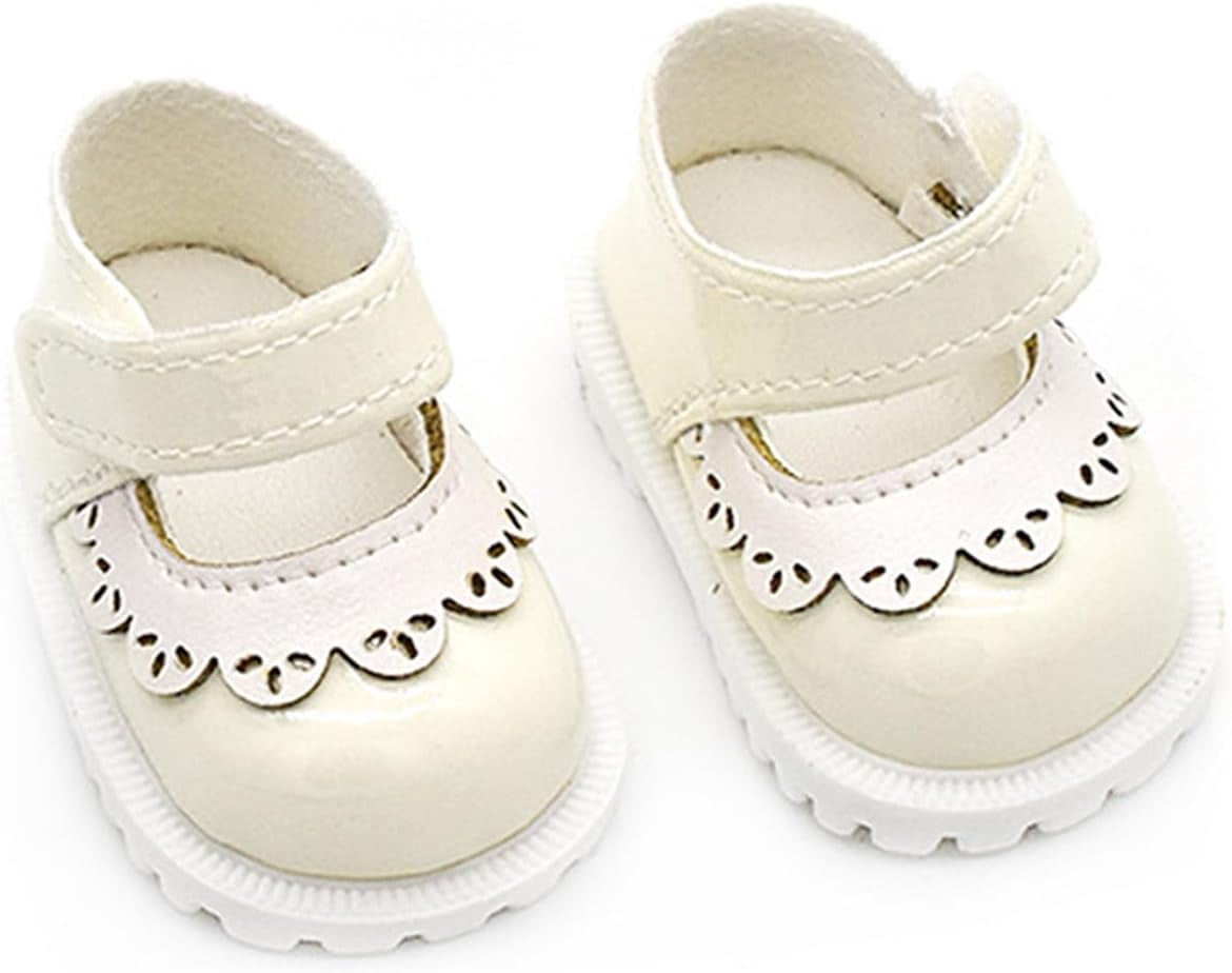 Tingzi 1 Pair Mini Doll Shoes,Cute Lace Up Leather Princess Shoes ...