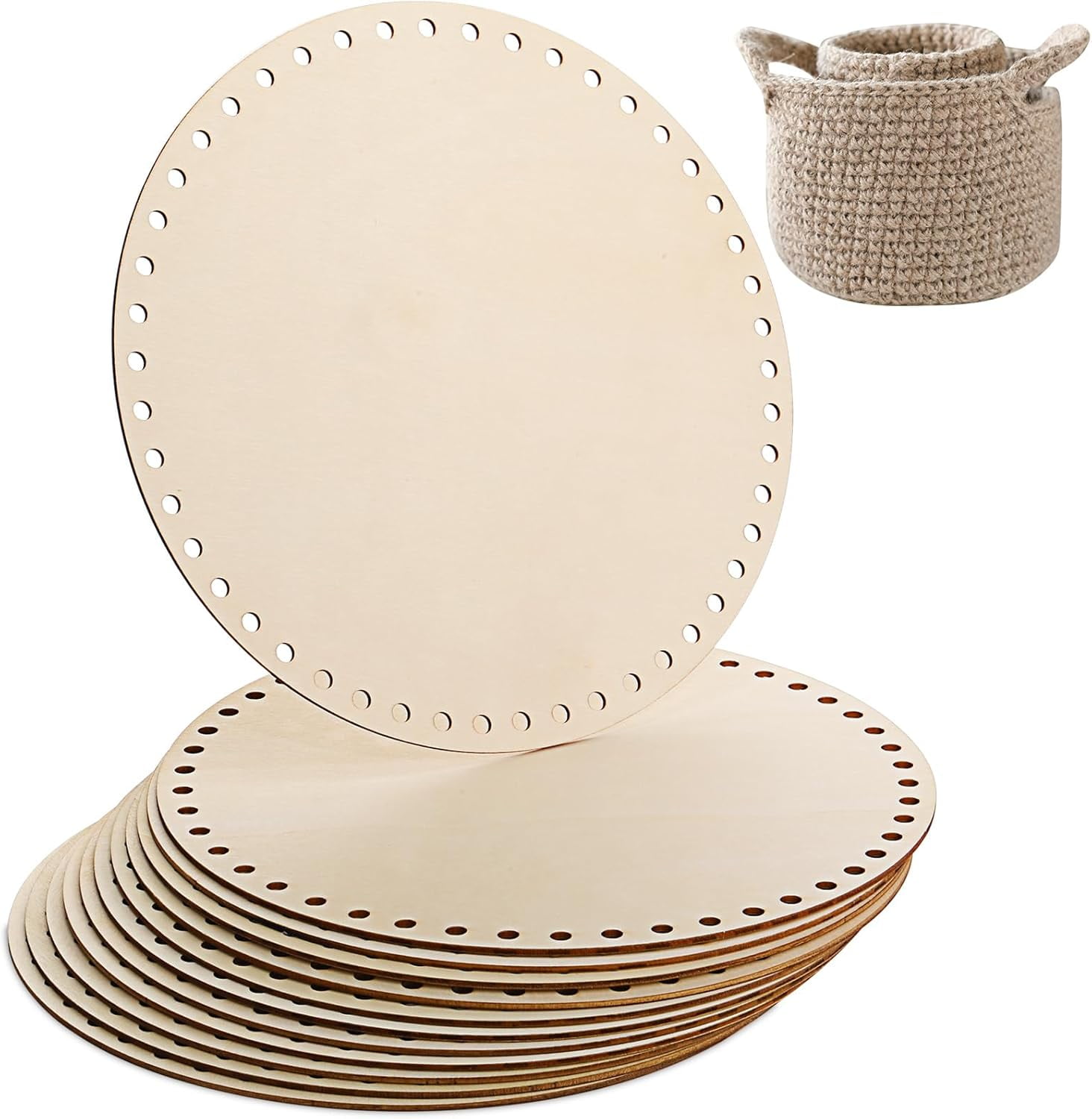 Tingzi 1 Pcs Wooden Basket Bottom Crochet Basket Base Unfinished Wood ...