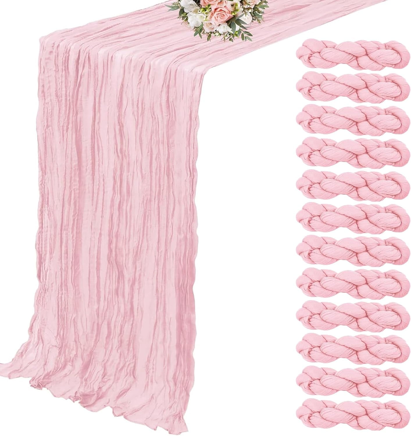 Tingzi 2 Pack Dusty Blue Cheesecloth Table Runner, 35 x 120 Inch Dusty ...