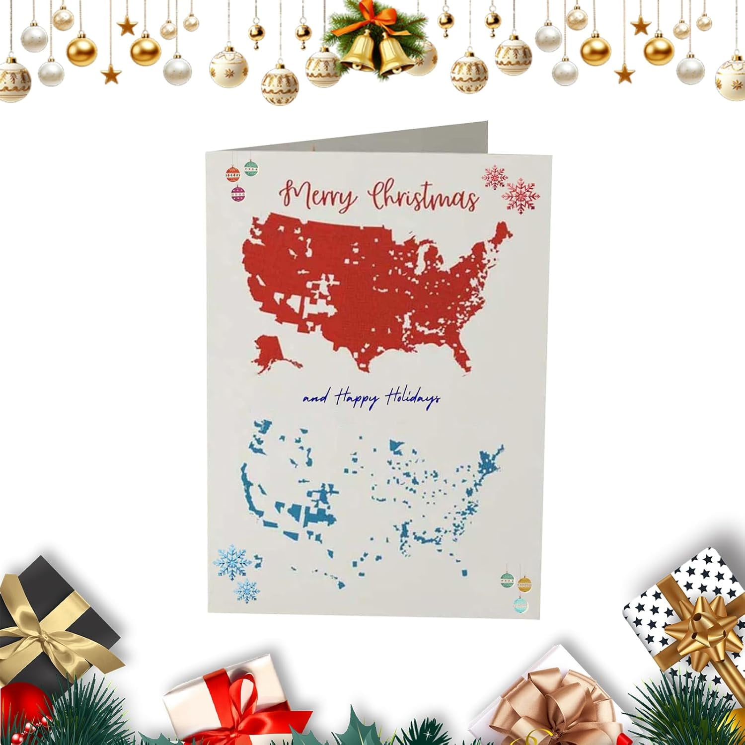 Tingzi 2025 Merry Christmas America Card, 5PCS Patriotic Christmas ...