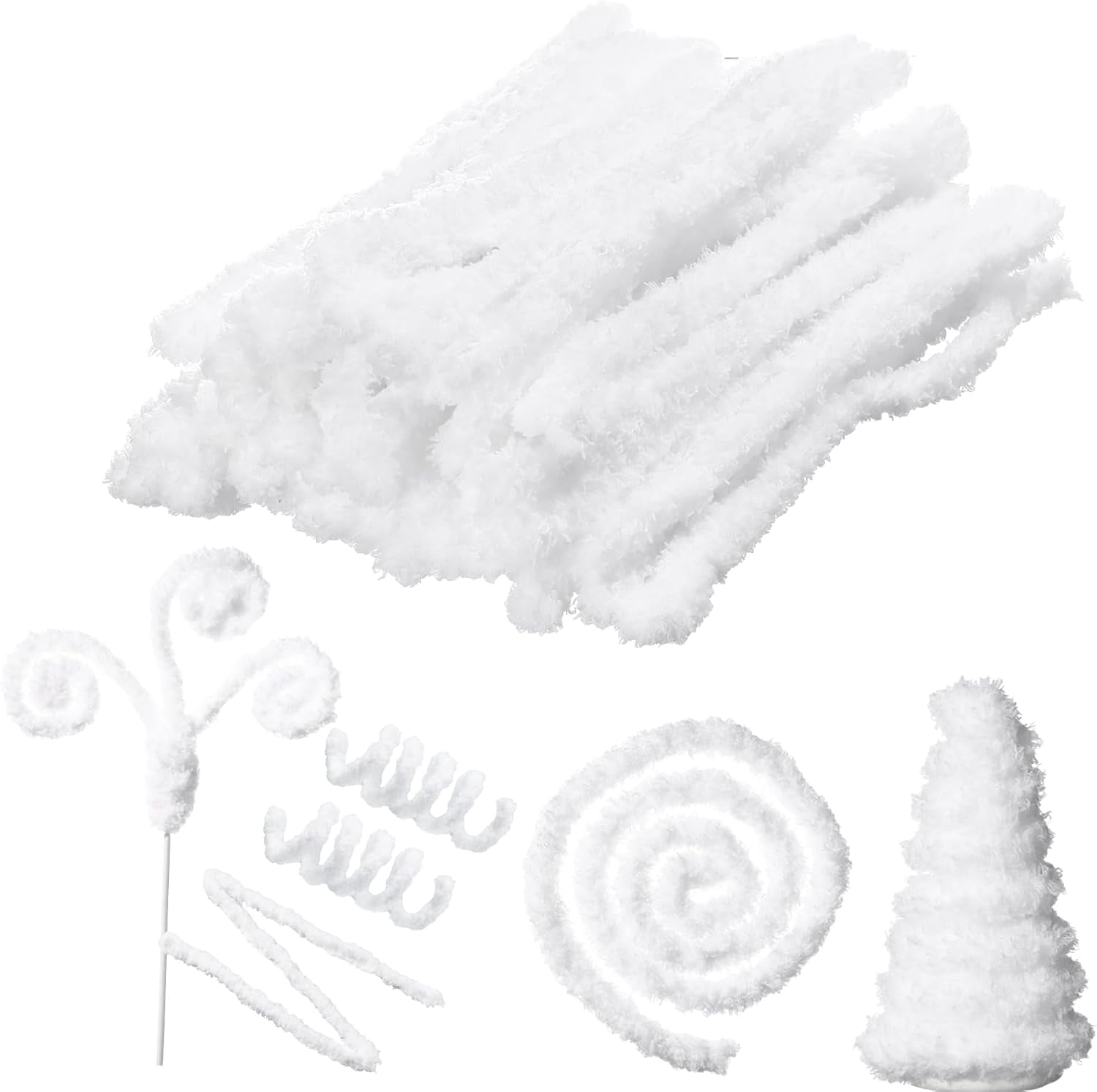 Tingzi 24 Pcs 39.37 Inches Jumbo Coral Fleece Pipe Cleaners Craft Large ...