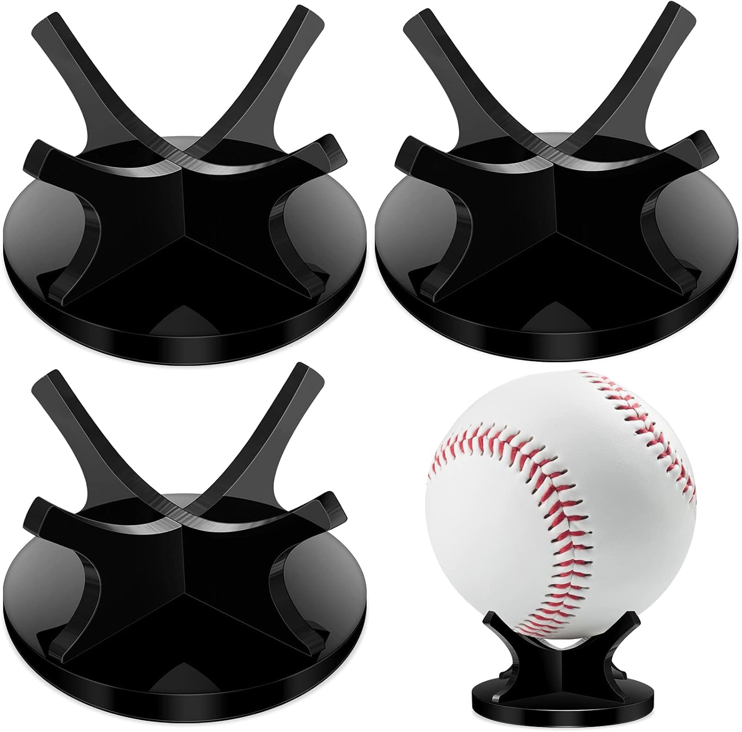 Tingzi 3 Pieces Acrylic Small Ball Stand Holder Sport Ball Display Rack ...
