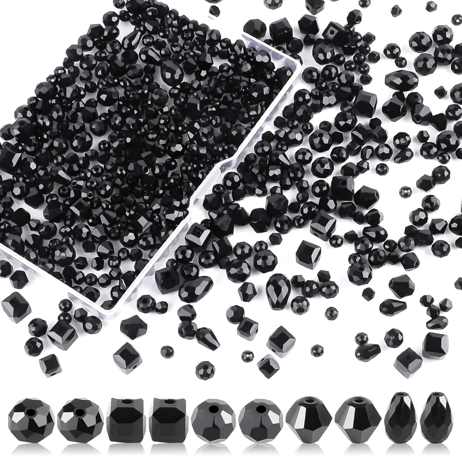Tingzi 600 Pcs Glass Beads for Jewelry Making, Assorted Crystal ...