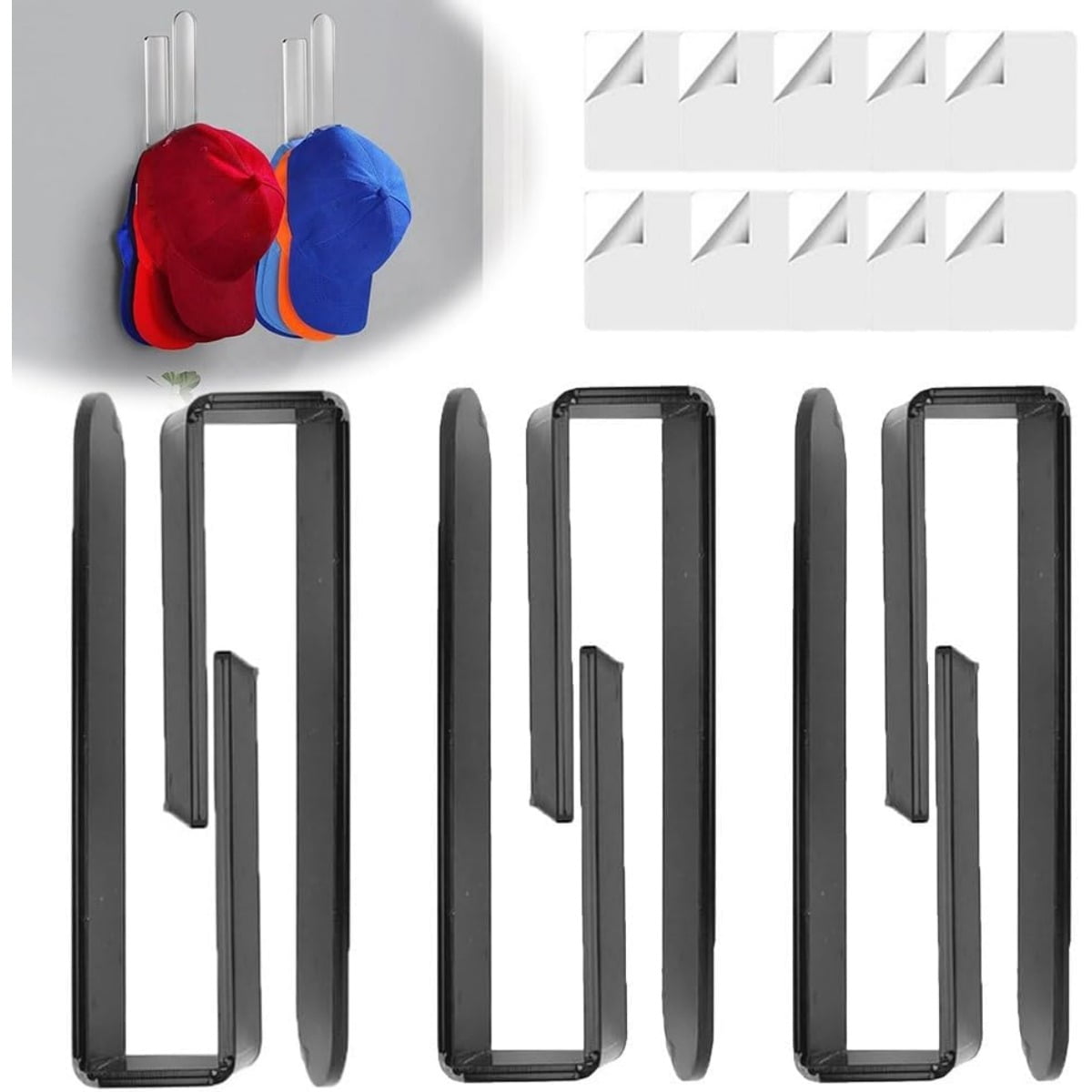Tingzi Acrylic Hat Organizer, Acrylic Hat Hooks for Wall, Adhesive ...