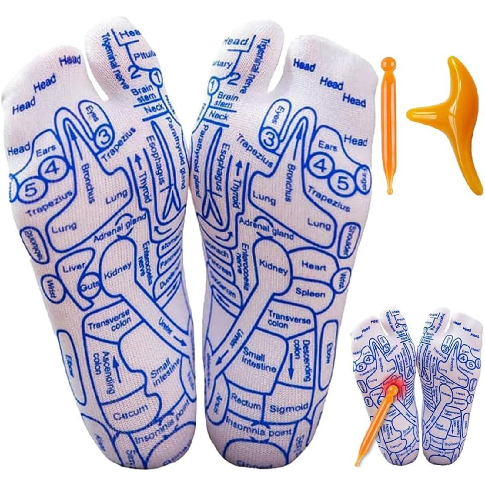 Tingzi Acupressure Reflexology Socks with Tool Men Women, Foot ...