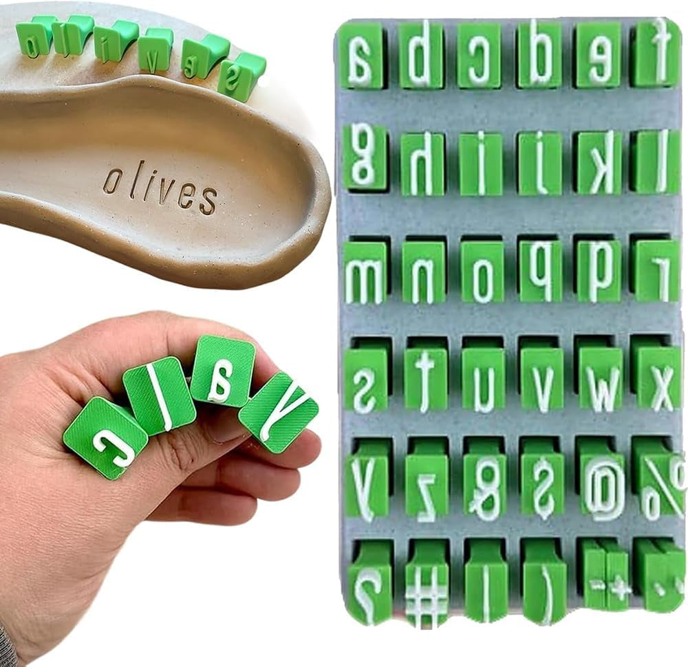 Tingzi Alphabet Stamps Set for Clay Pottery, Polymer Clay,Uppercase ...