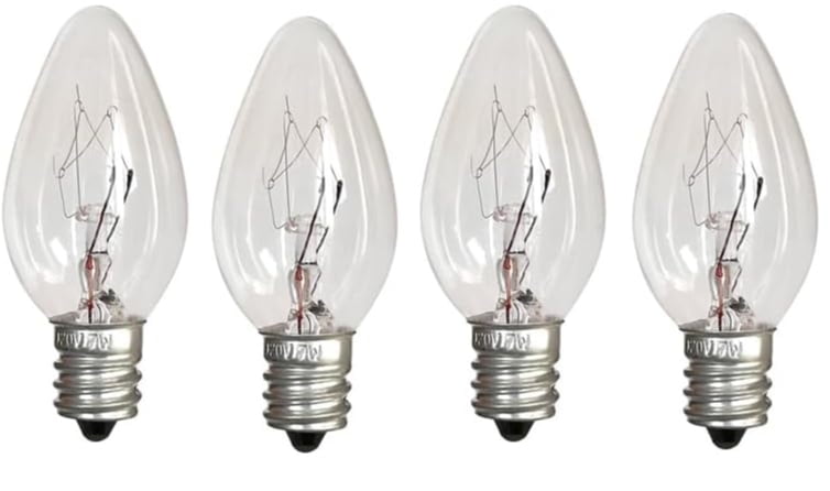 Tingzi C7 15W Replacement Bulb Night Light, Clear Candle Shape, 120V ...