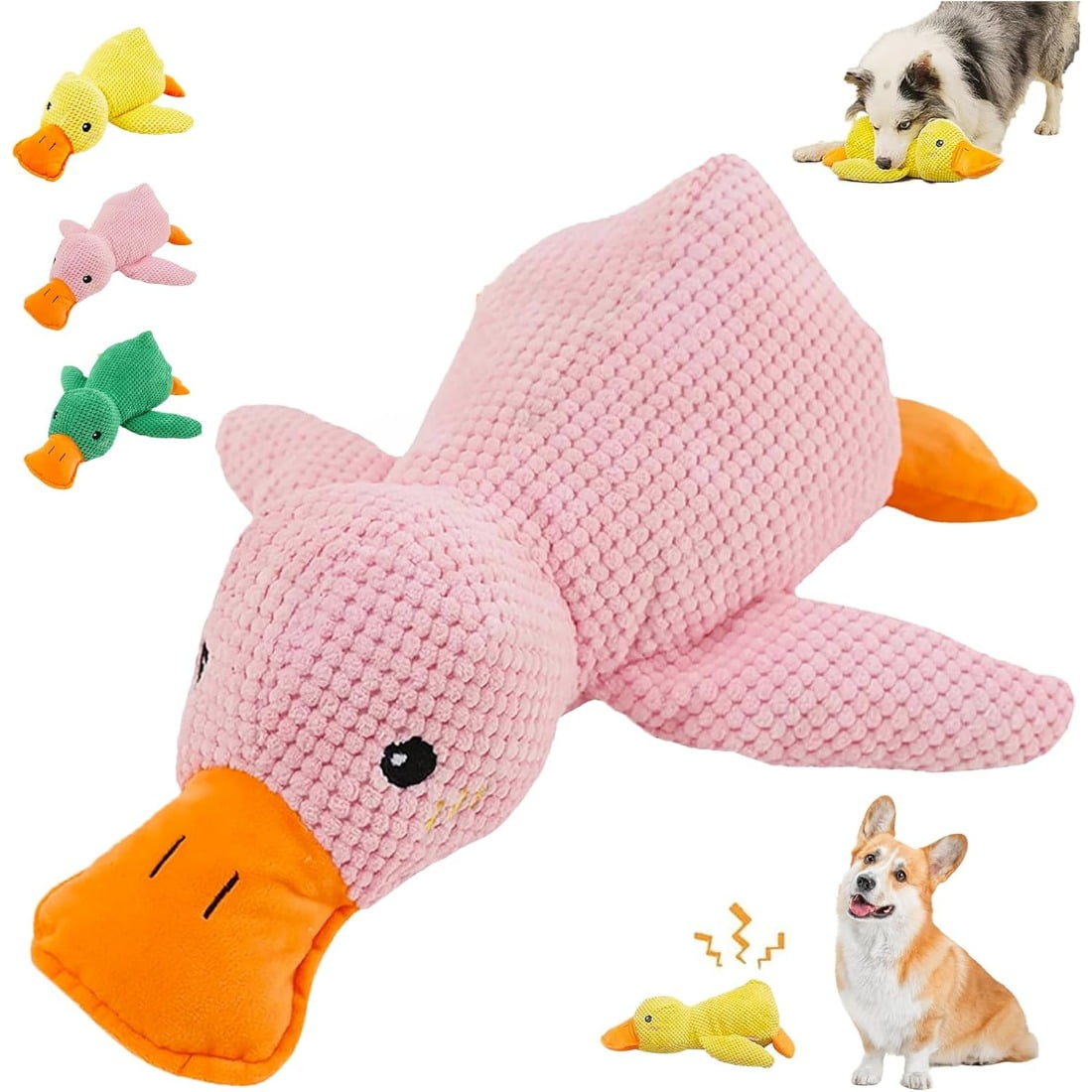 Tingzi Calming Duck Emotional Support Duck for Dog Squeak Chew Duck Toy ...