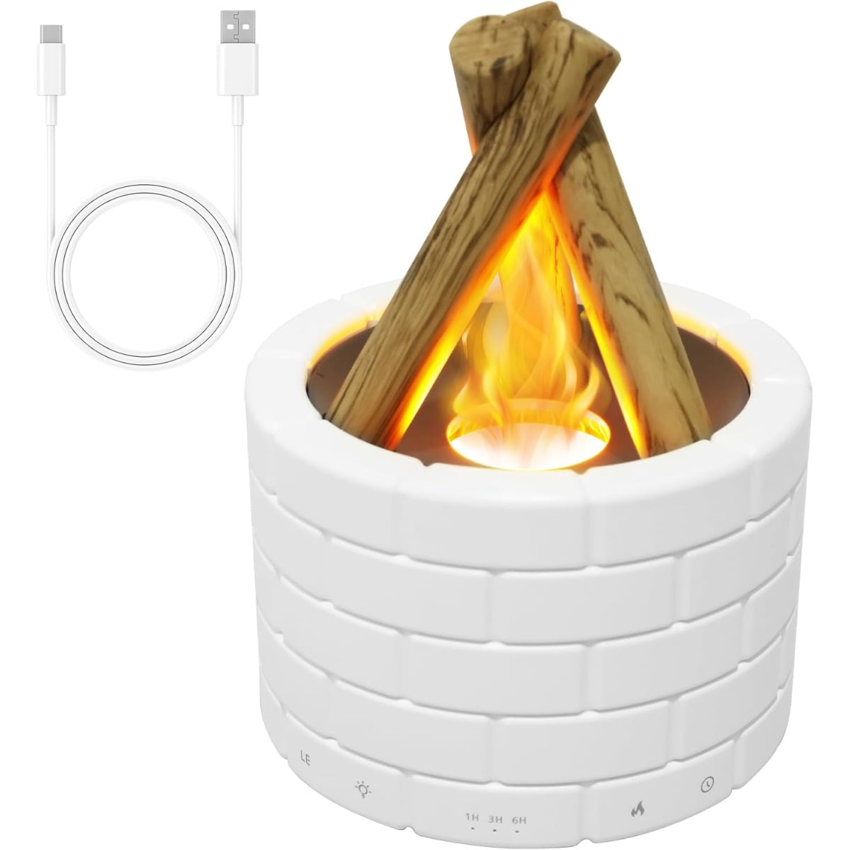 Tingzi Campfire Flame Fire Diffuser, 250ml Bonfire Cool Mist Humidifier ...