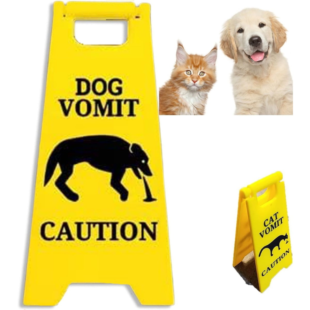 Tingzi Cat Vomit Sign, Dog Vomit Sign-3D Printed Caution Vomit Sign,4 ...