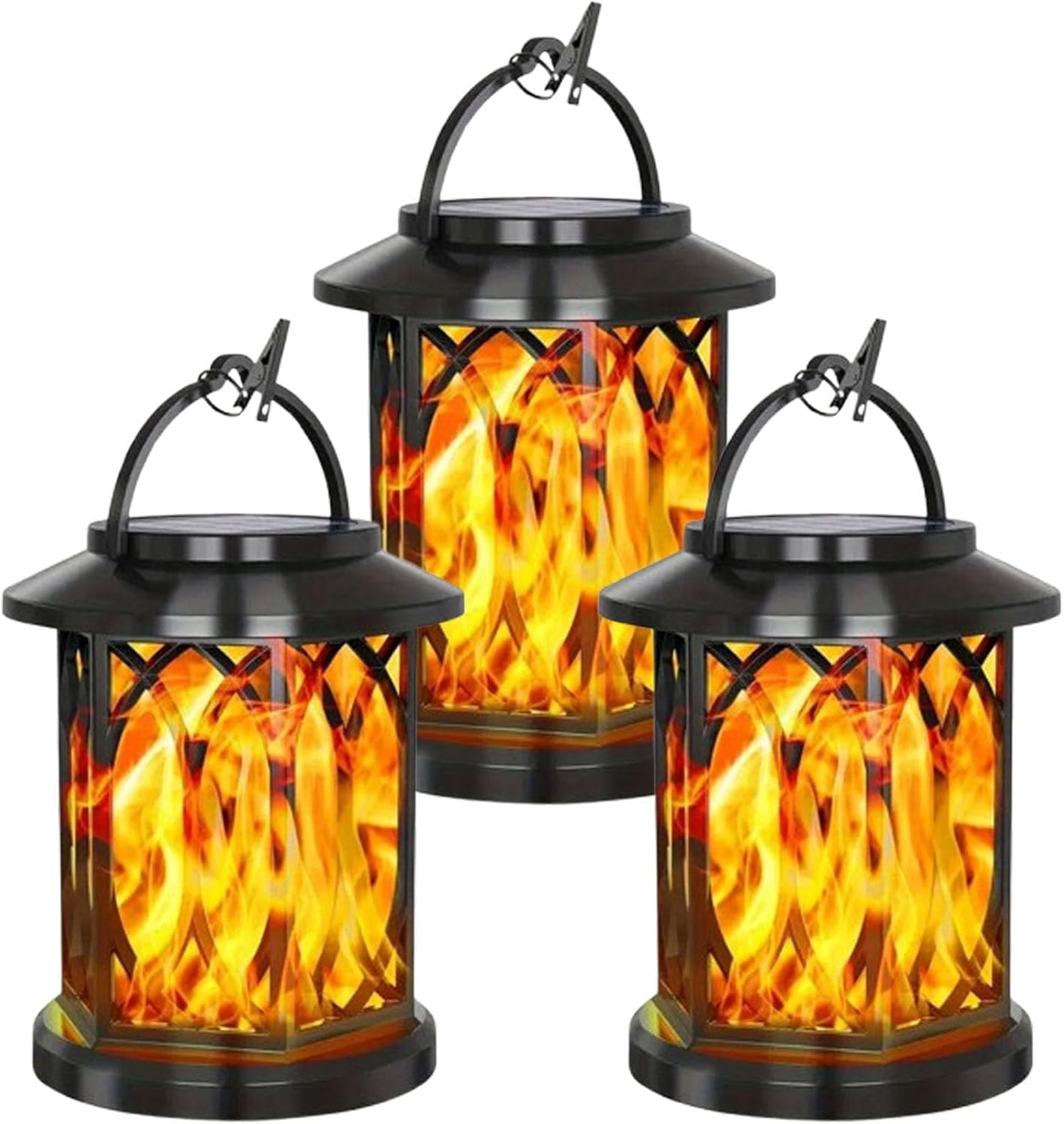 Tingzi Dancing Flame Solar Lantern, Upgraded Flickering Flame Solar ...