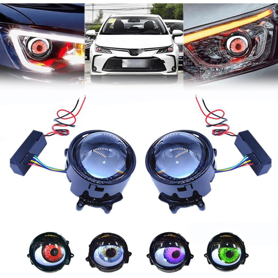 Tingzi Devil Eyes Light for Cars, 12v LED Devil Eye Demon Evil Eye ...