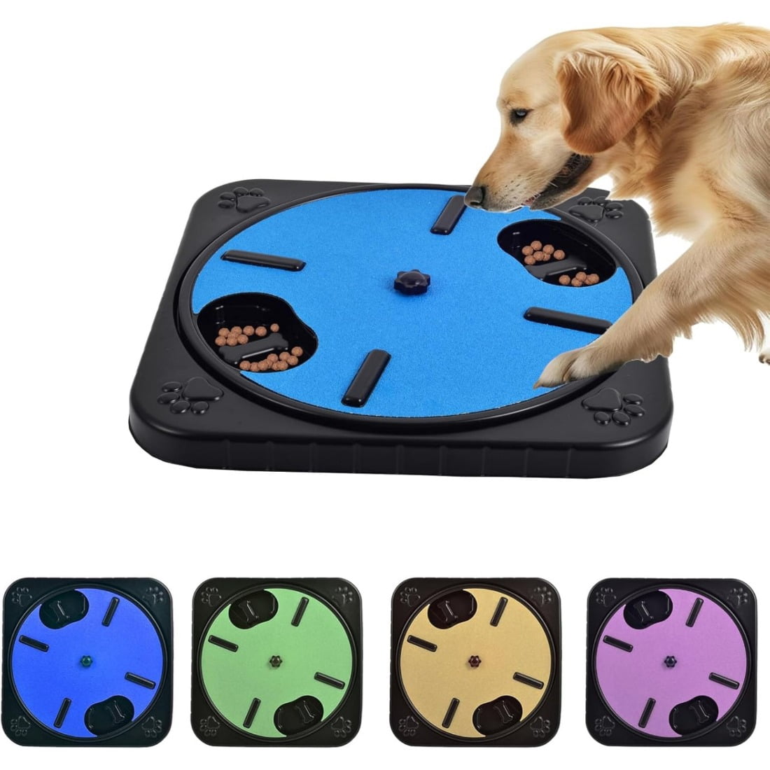 Tingzi Dog Nail Scratch Board with Treat, Rotatable Round Pet Slow ...