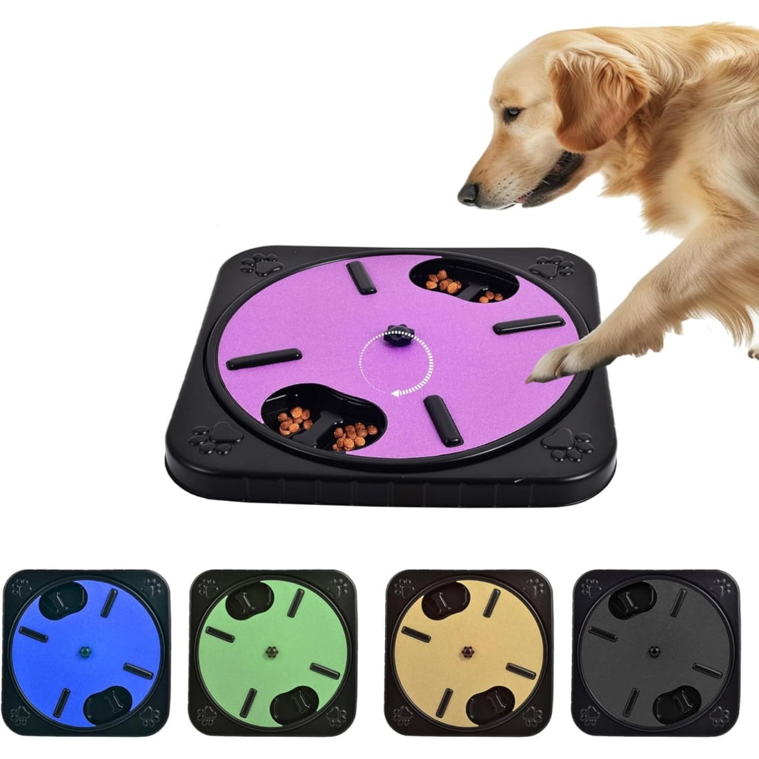 Tingzi Dog Nail Scratch Board with Treat, Rotatable Round Pet Slow ...