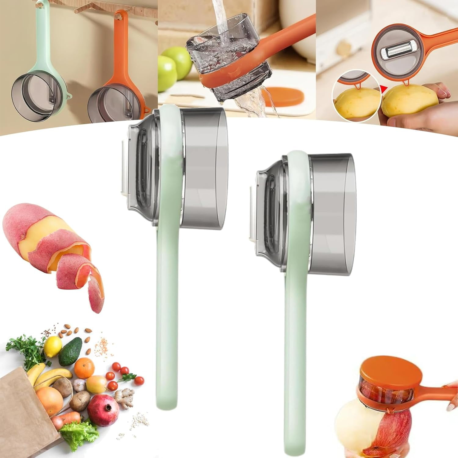 Tingzi Double-Sided Stainless Steel Blade Peeling Knife with Storage ...