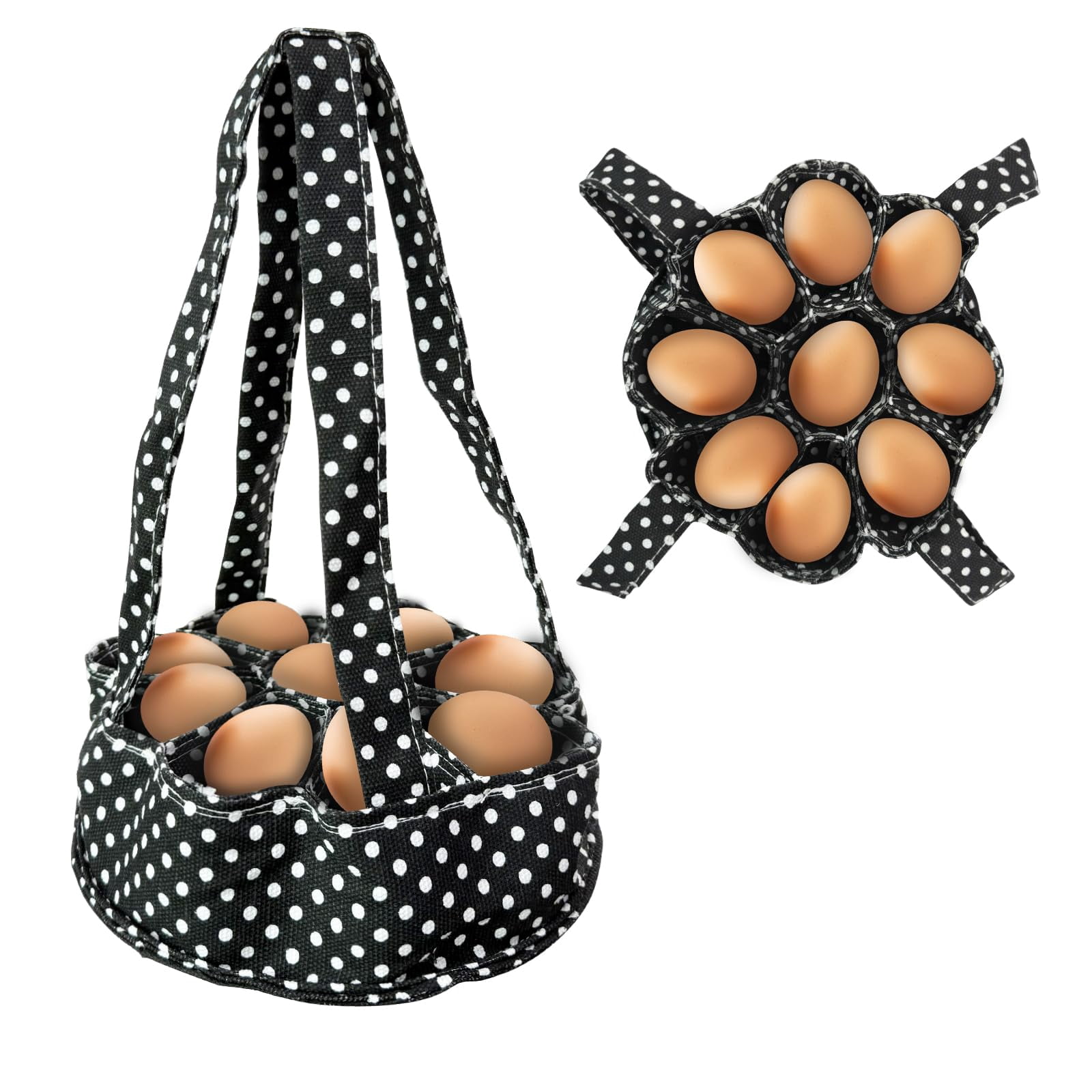 Tingzi Egg Basket Bag, Mini Egg Collecting Bags Gathering Basket with 9 ...