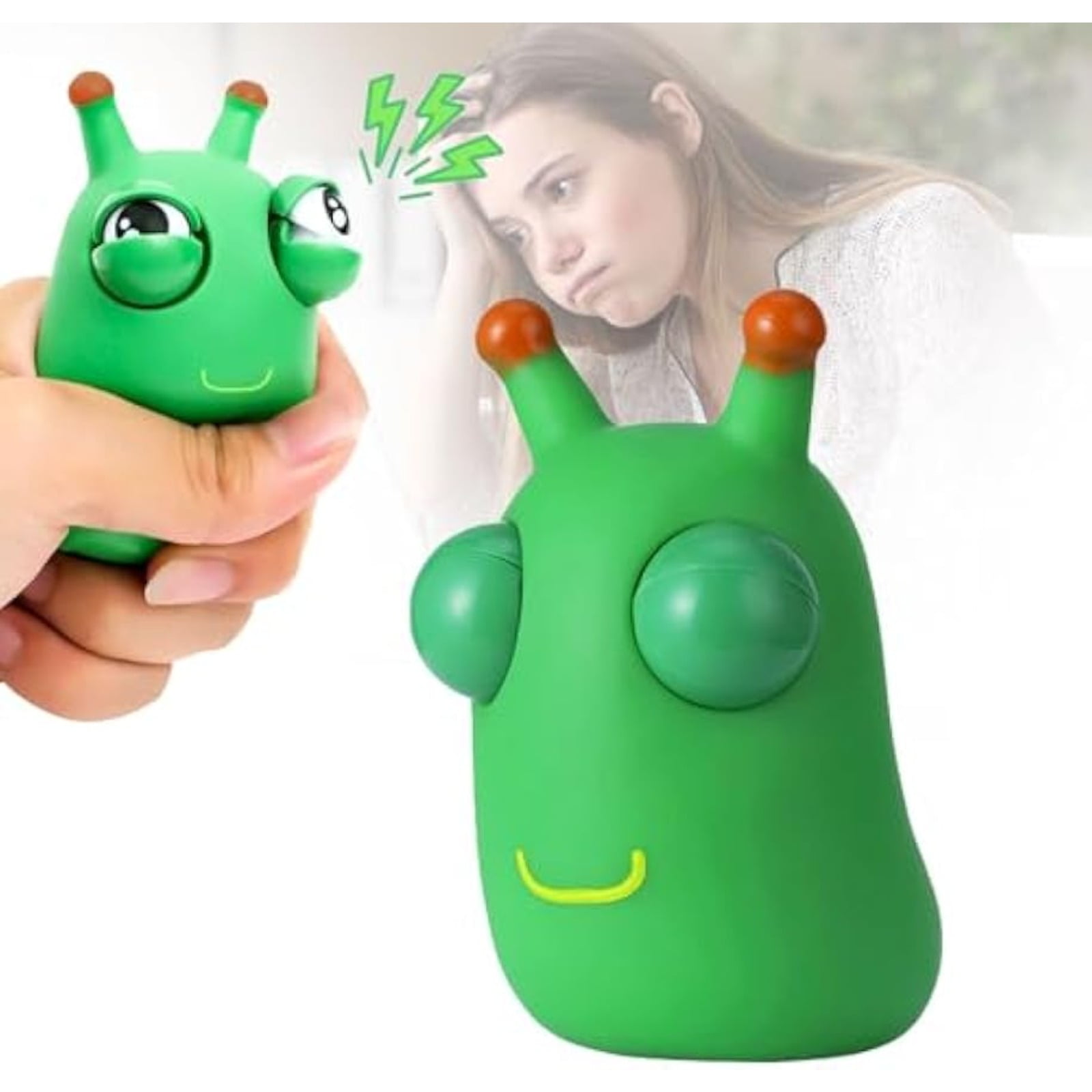 Tingzi Eye Popping Squeeze Toy, Stare Cabbage Worm Stress, Cabbage Worm Stress Toy, Cabbage Worm ...