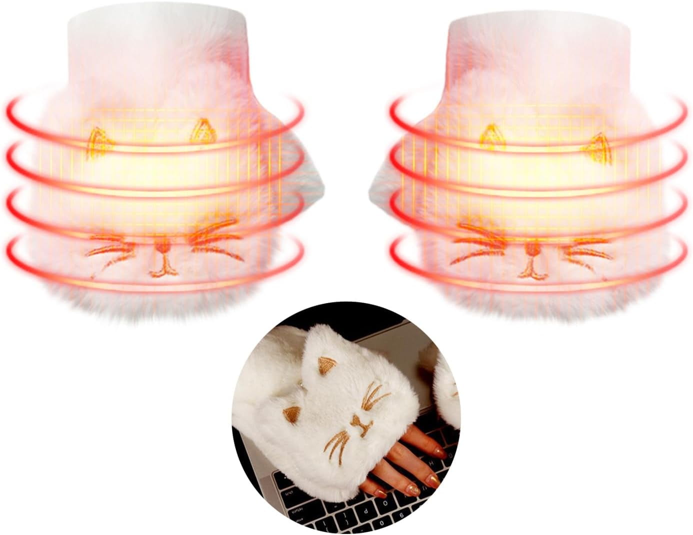 Tingzi Heated Gloves for Women Rechargeable Fingerless Gloves for ...