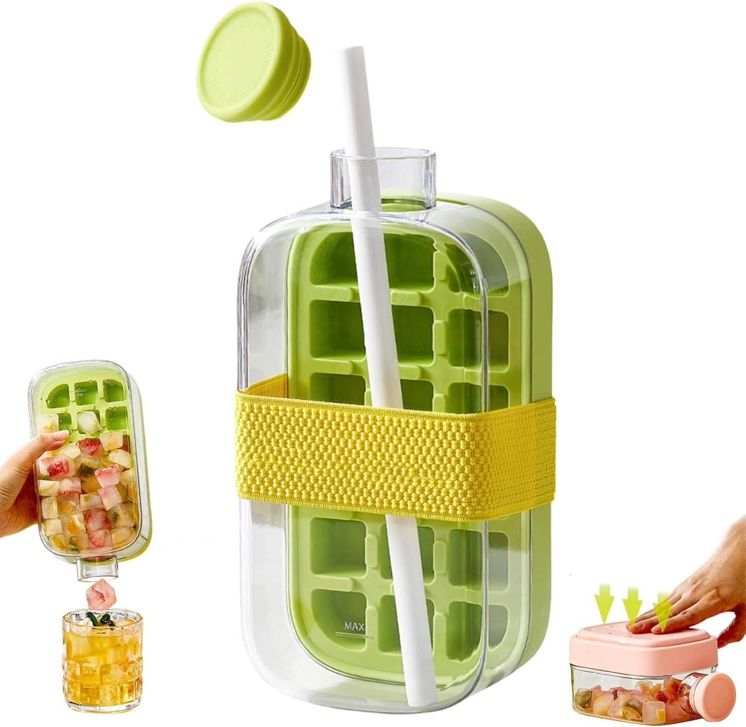 Tingzi Ice Cube Bottle-2025 NEW 2 in 1 Ice Cube Tray&water Bottle Ice ...