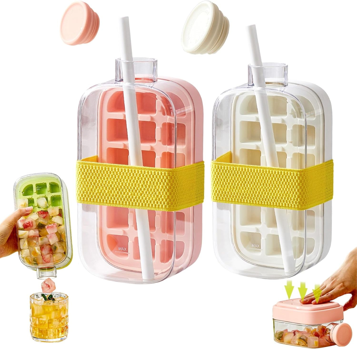 Tingzi Ice Cube Bottle-2025 NEW 2 in 1 Ice Cube Tray&water Bottle Ice ...