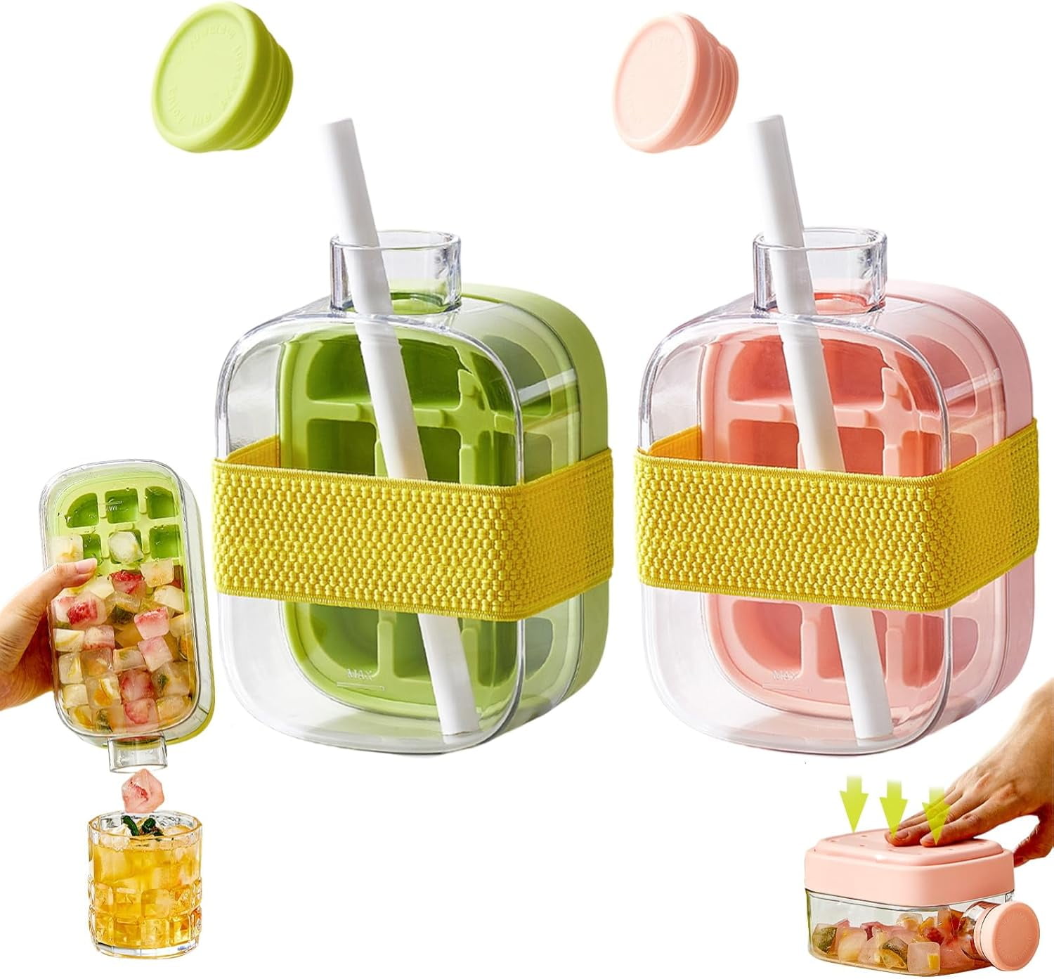 Tingzi Ice Cube Bottle-2025 NEW 2 in 1 Ice Cube Tray&water Bottle Ice ...