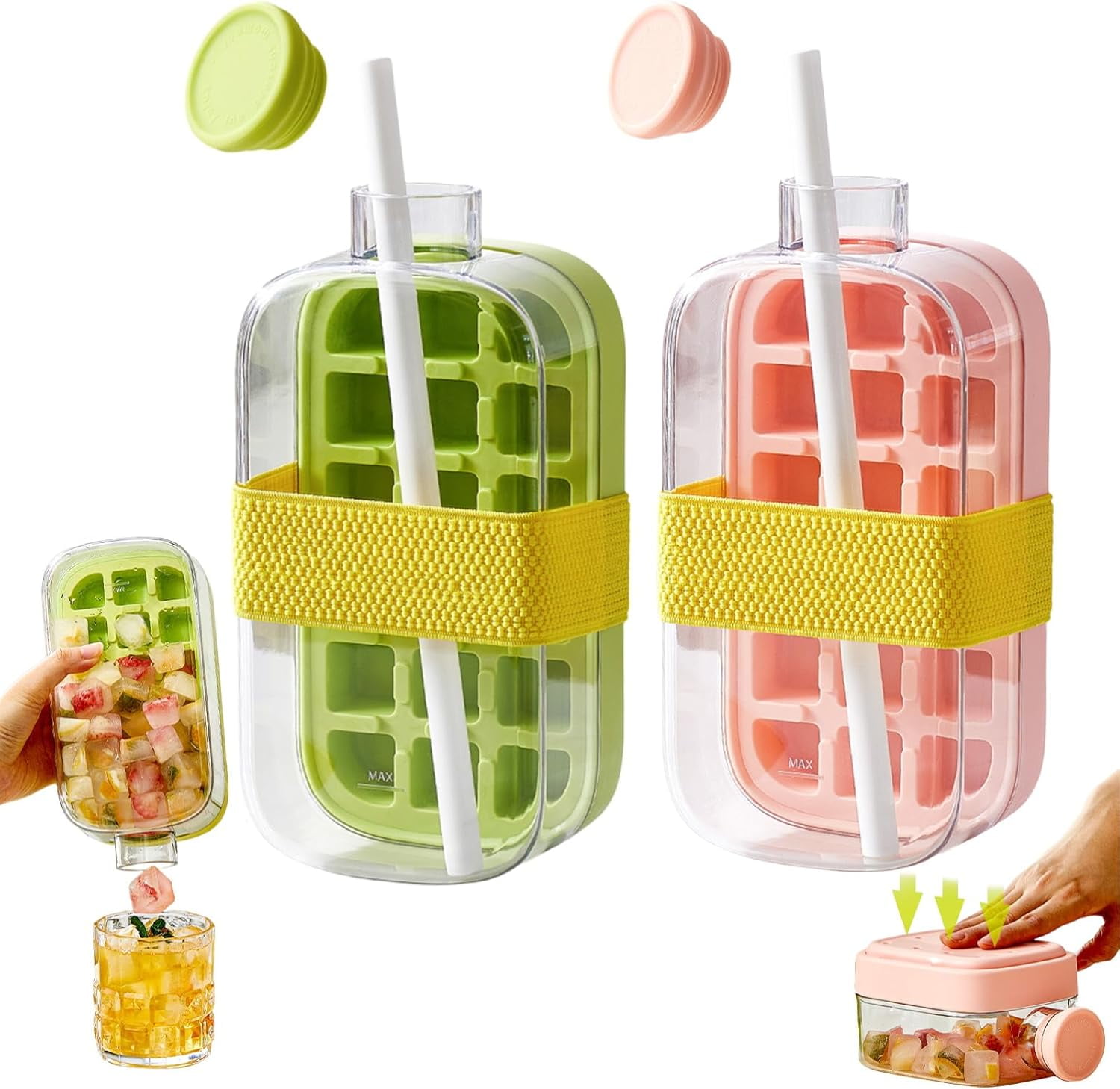 Tingzi Ice Cube Bottle-2025 NEW 2 in 1 Ice Cube Tray&water Bottle Ice ...