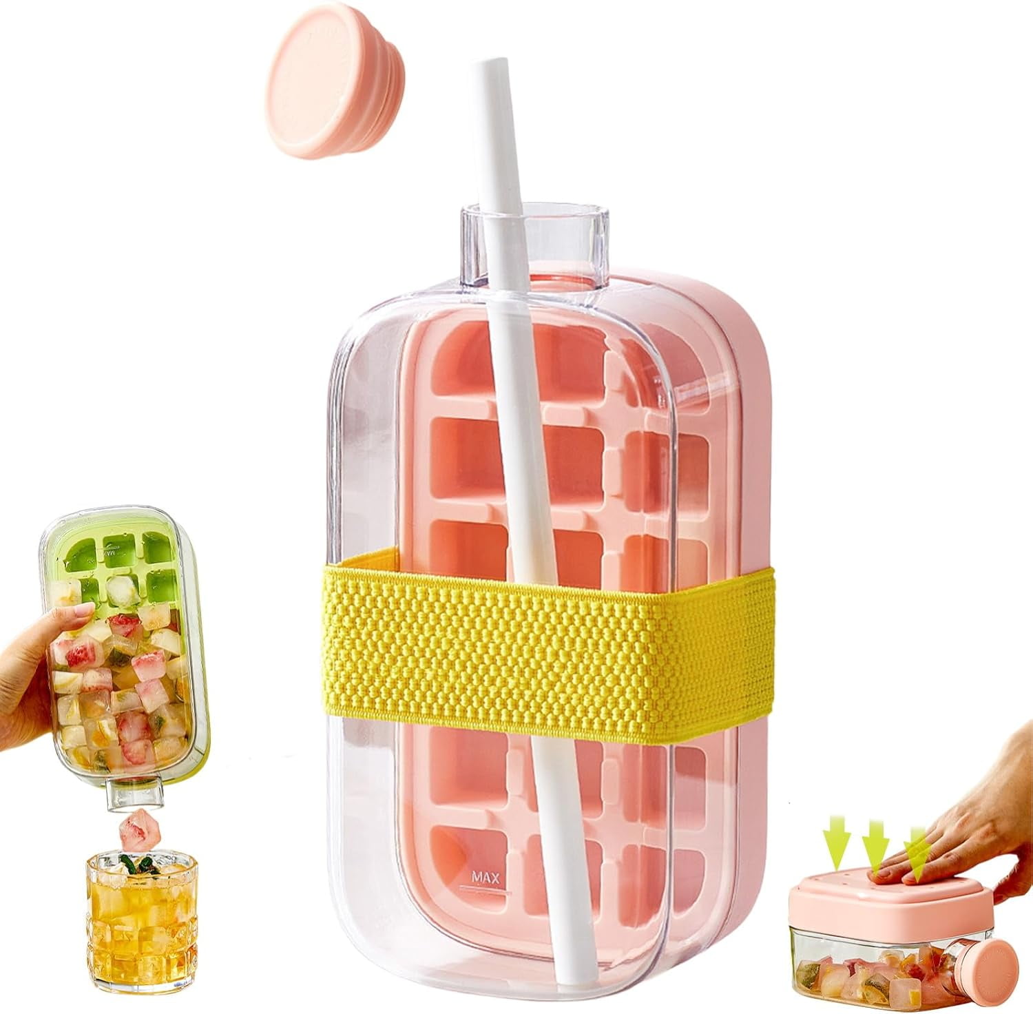 Tingzi Ice Cube Bottle-2025 NEW 2 in 1 Ice Cube Tray&water Bottle Ice ...