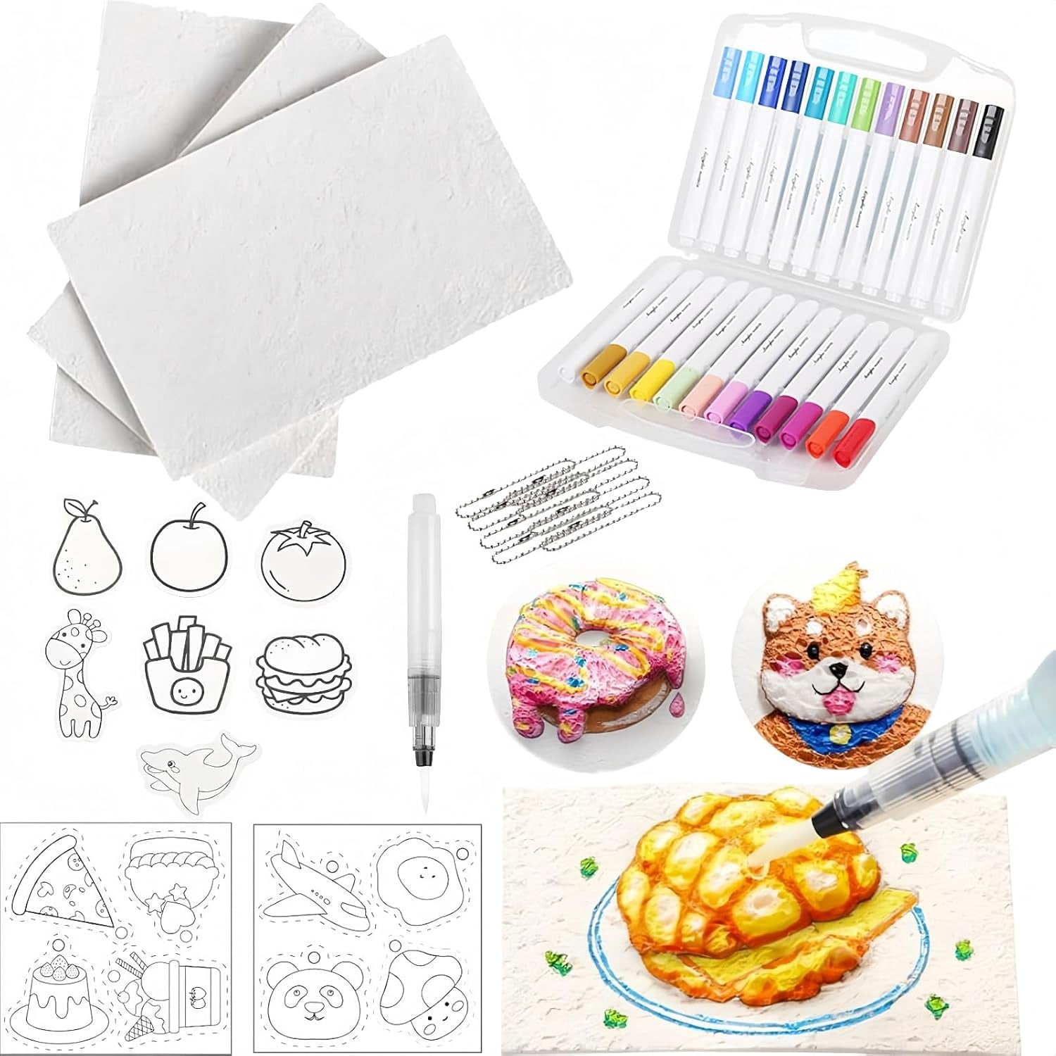 Tingzi Magic Foam Texture Painting Kit,3D Drawing Magic Canvas Sponge ...