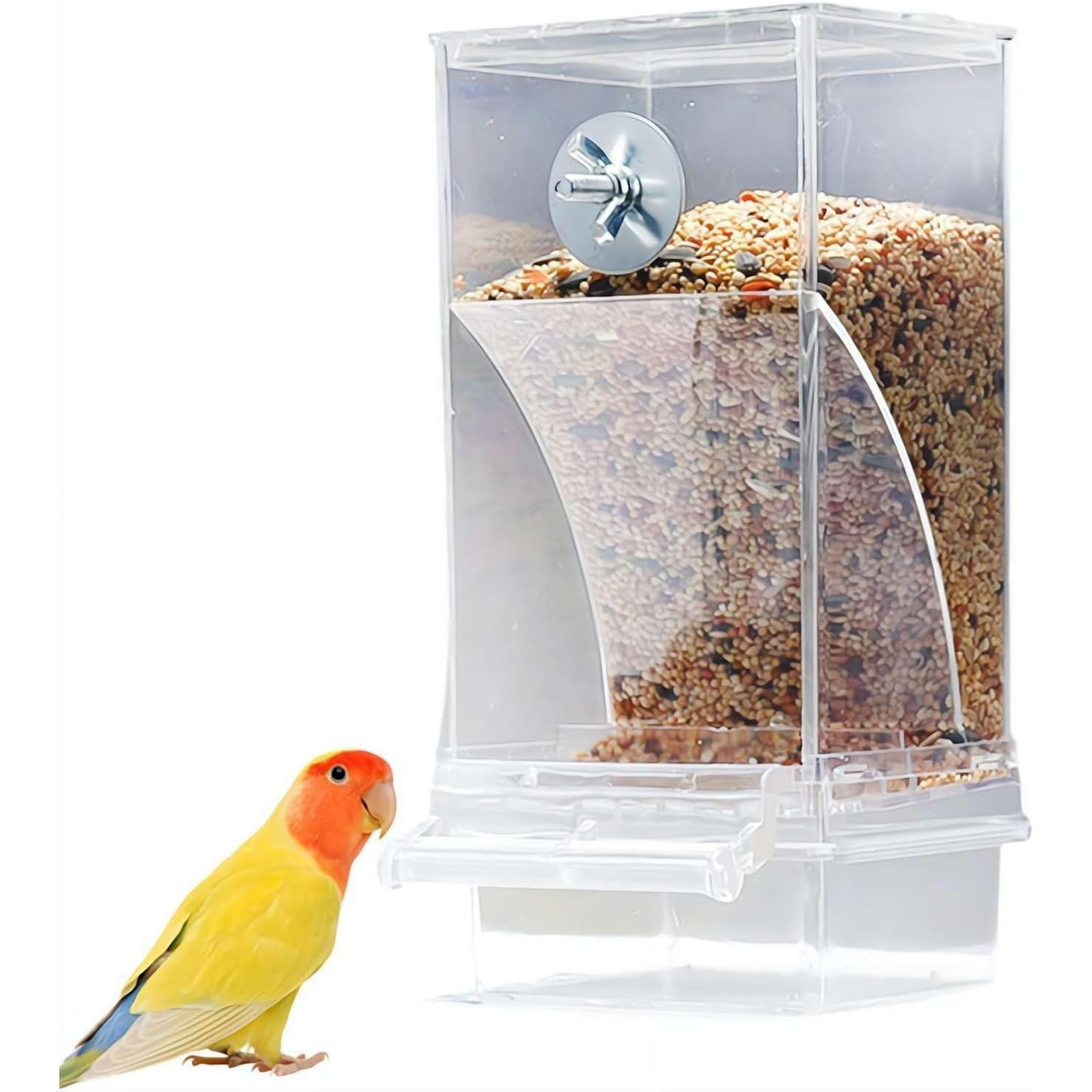 Tingzi No Mess Bird Feeder, Automatic Parrot Feeder Bird Cage ...