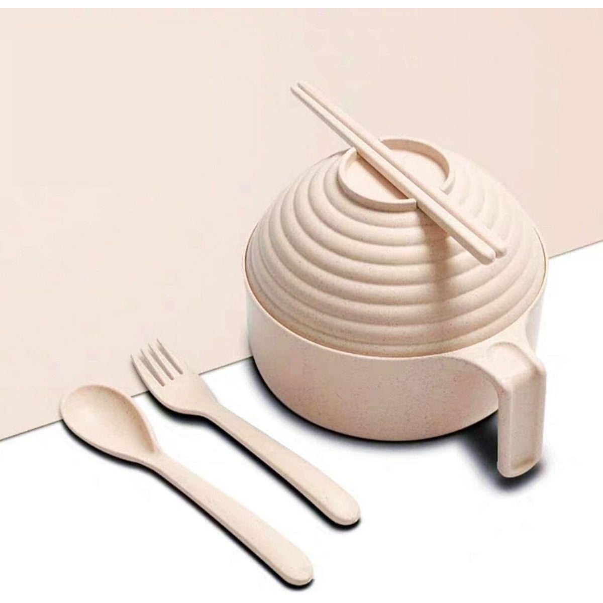 Tingzi Microwave Ramen Bowl Set, Portable Roman Noodles Bowl with Lid ...